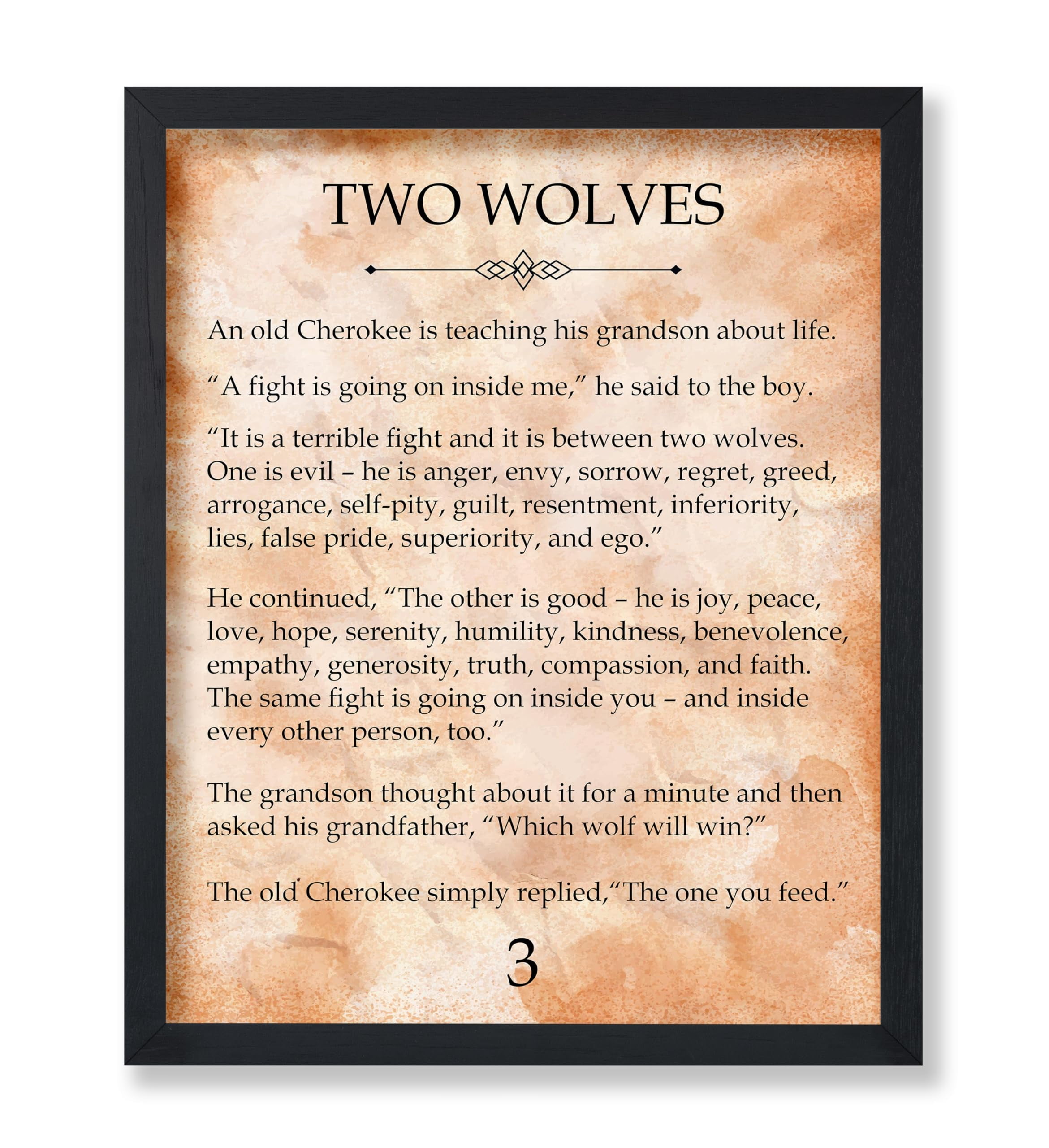 Poster Master Two Wolves Poster - Cherokee Story Print - Story Book Art ...