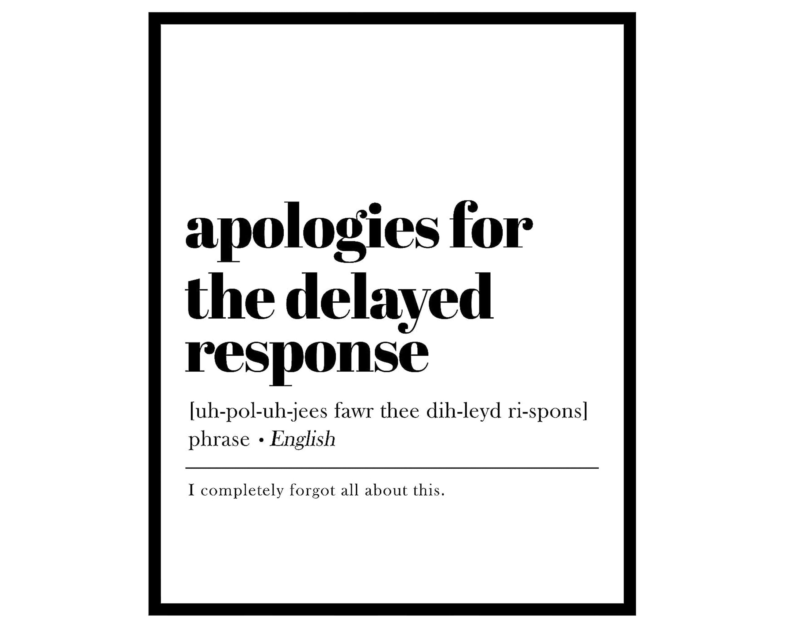 Poster Master Typography Poster - Dictionary Print - Apologies for the ...