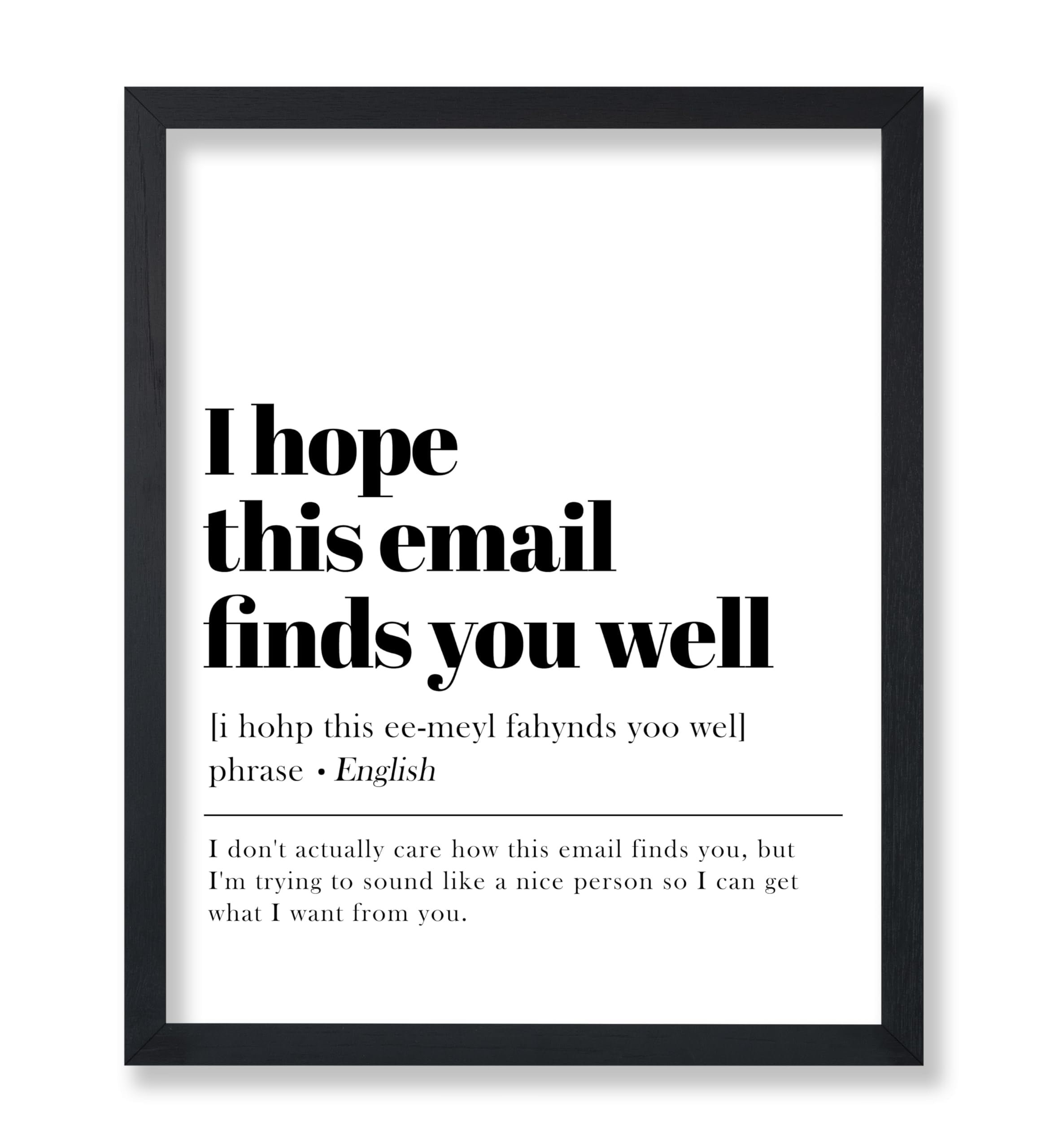 Poster Master Typography Poster - Dictionary Print - I Hope This Email ...
