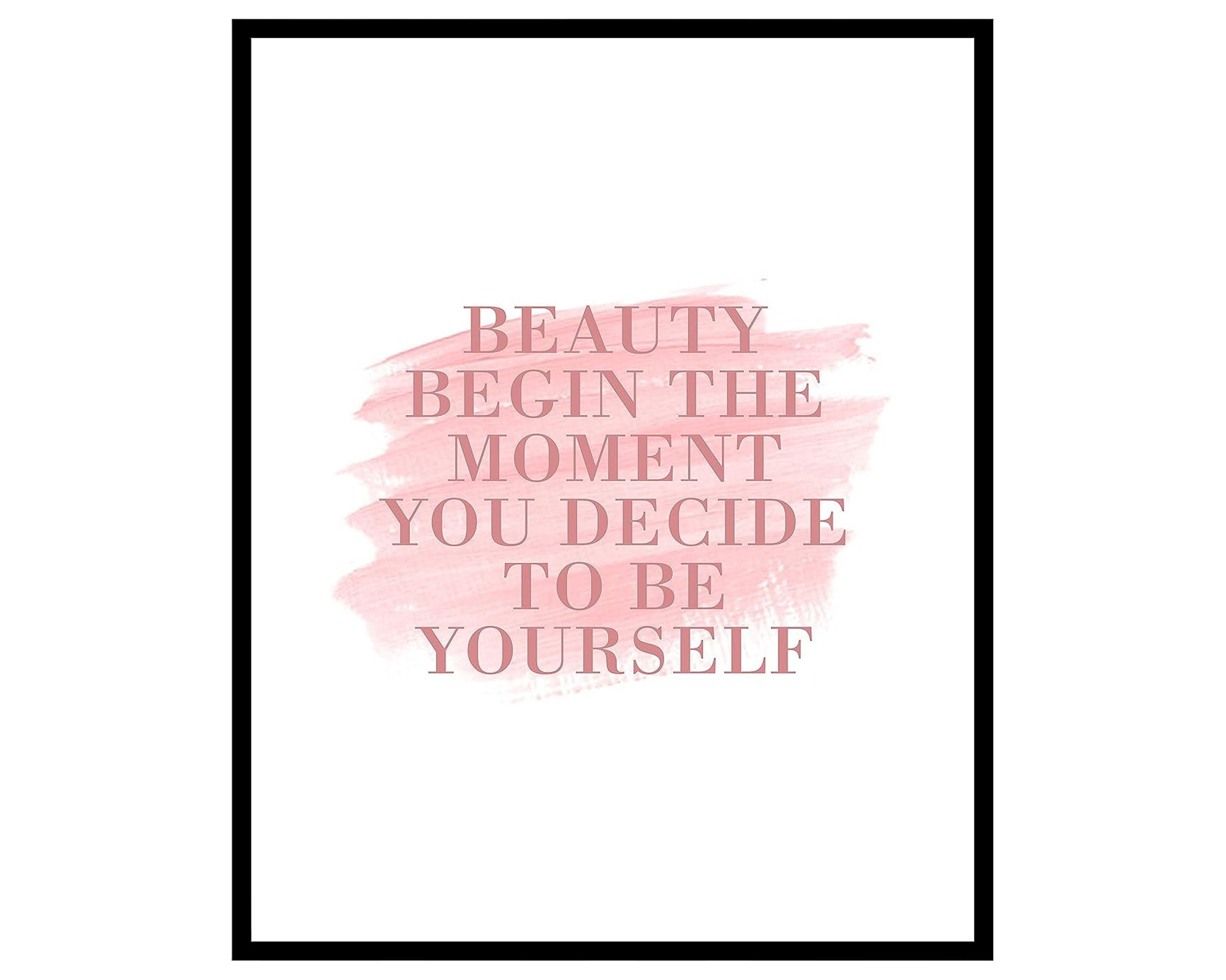 Poster Master Typography Poster - Quote Print - Beauty Begins, Be ...