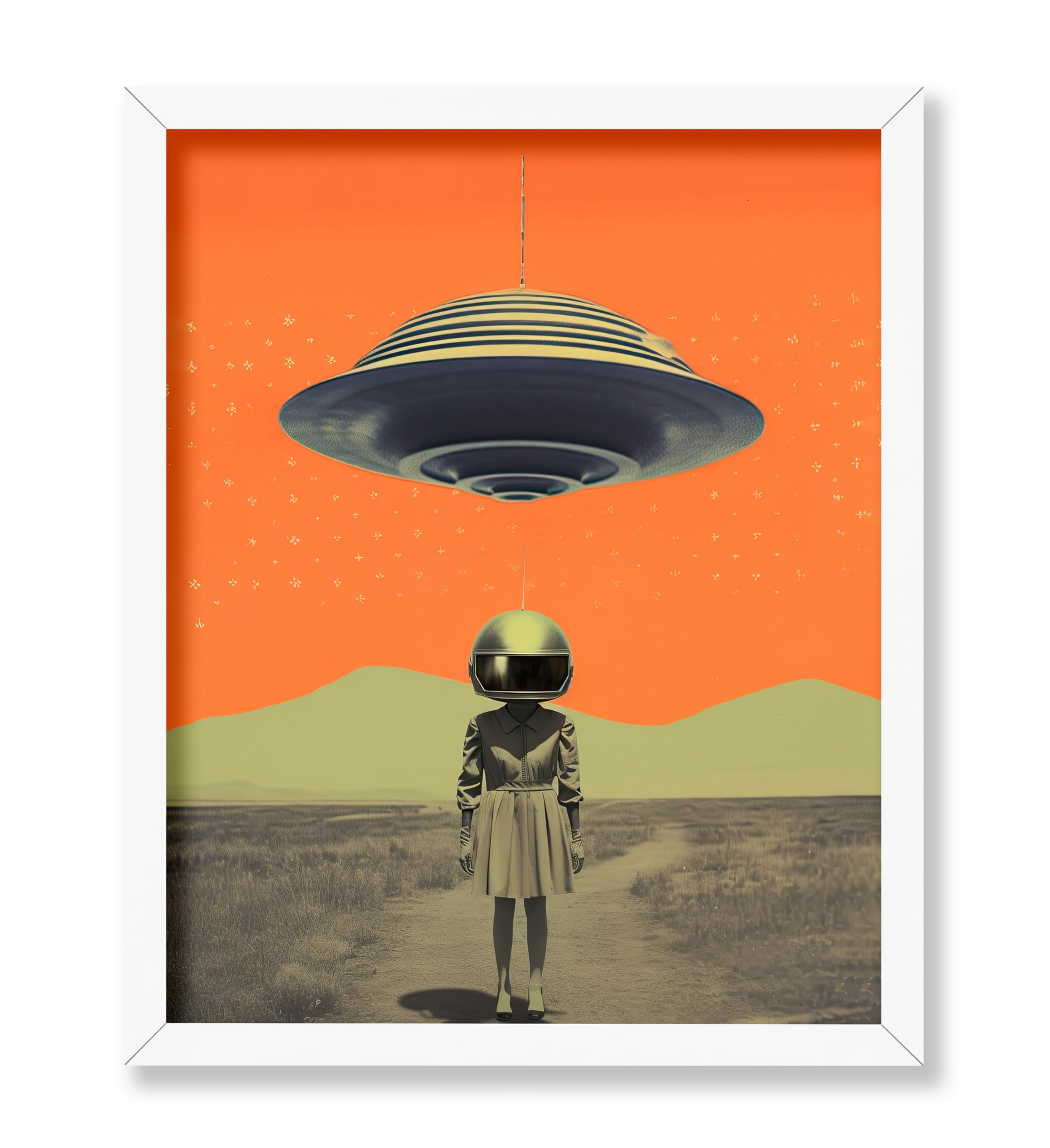 Poster Master UFO Poster - Masked Woman Print - Extraterrestrial Art ...