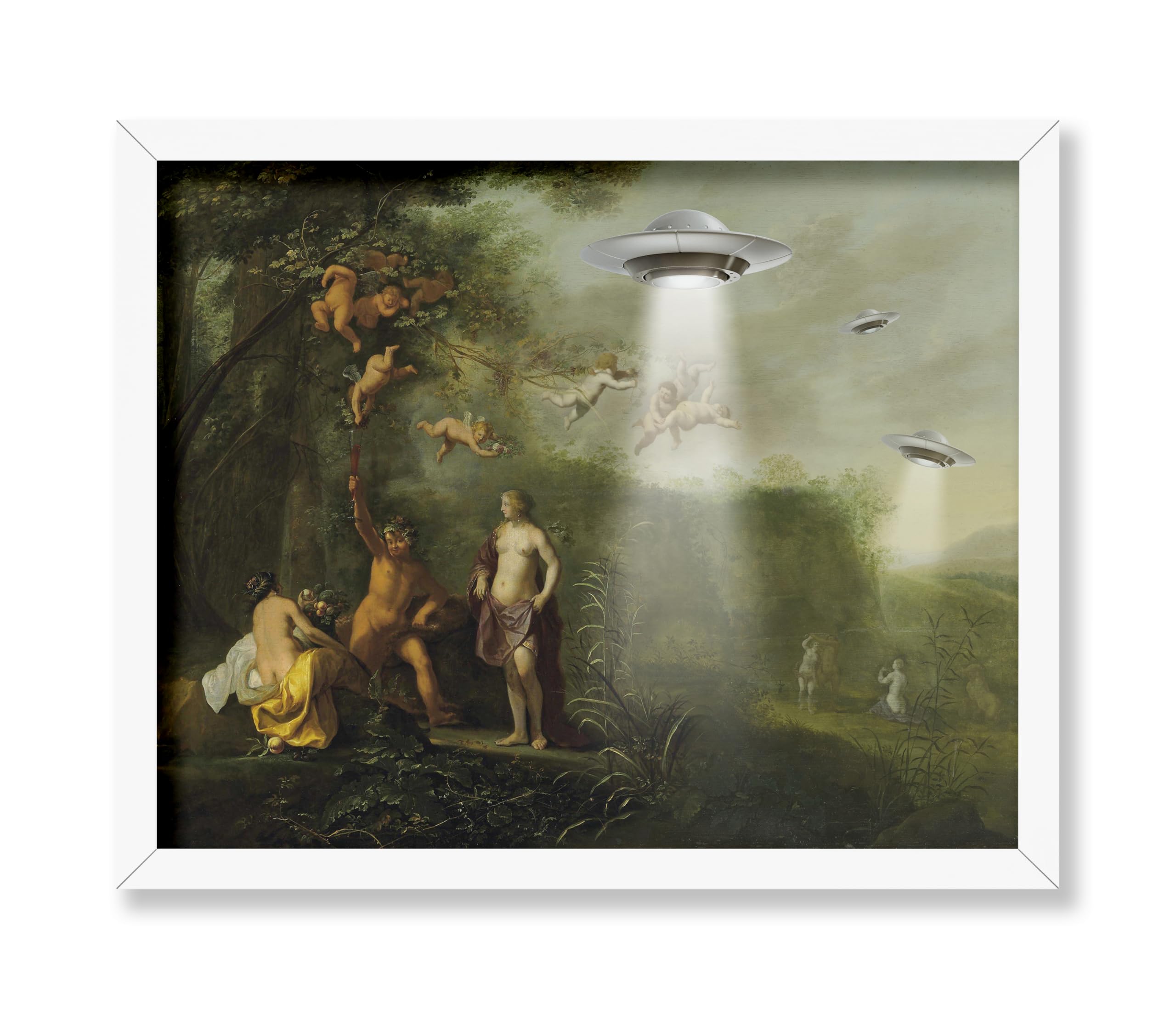 Poster Master UFO Poster - Retro Alien Abduction Print - Altered Art ...