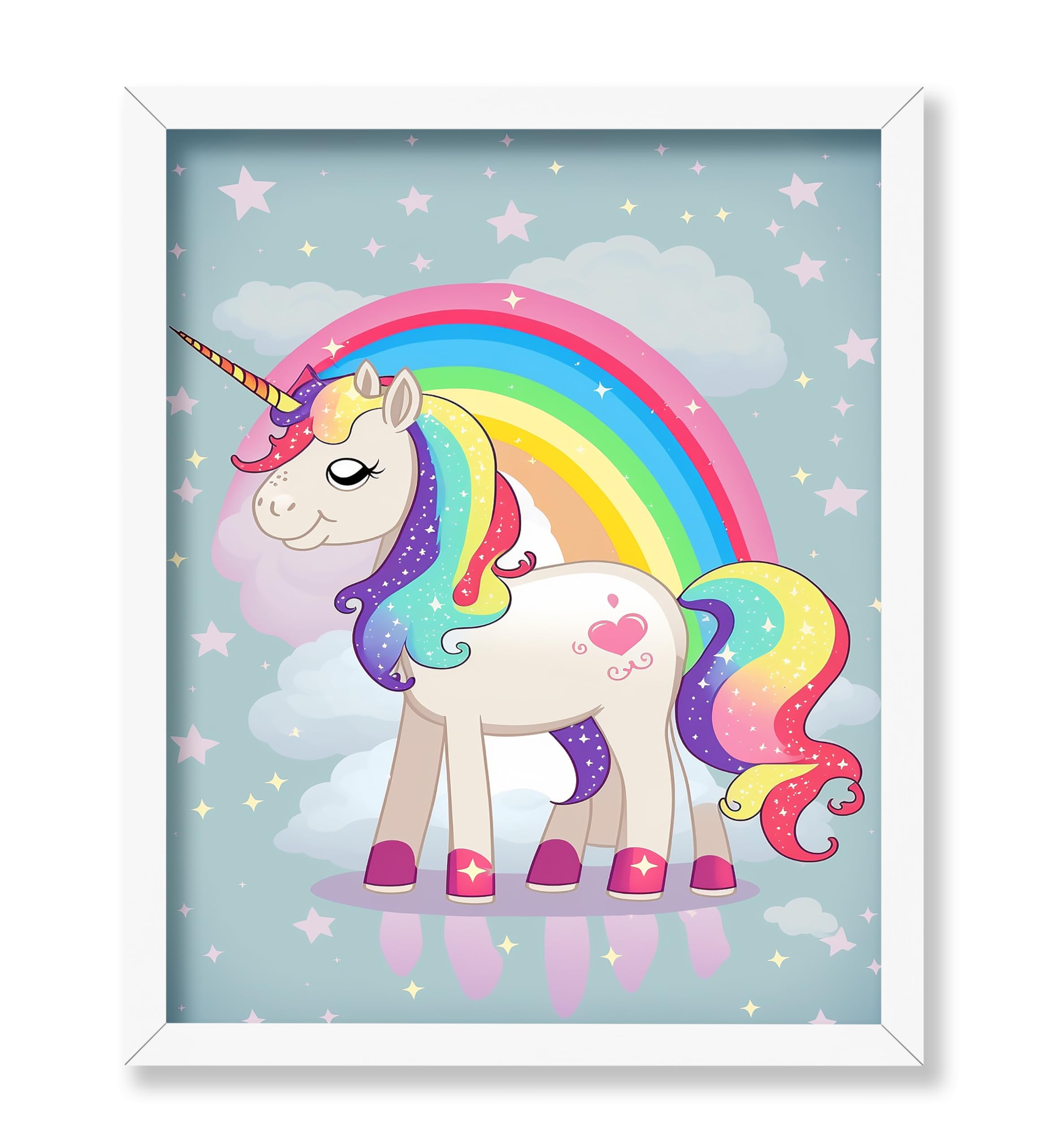 Poster Master Unicorn Poster - Rainbow Print - Clouds & Stars Art ...
