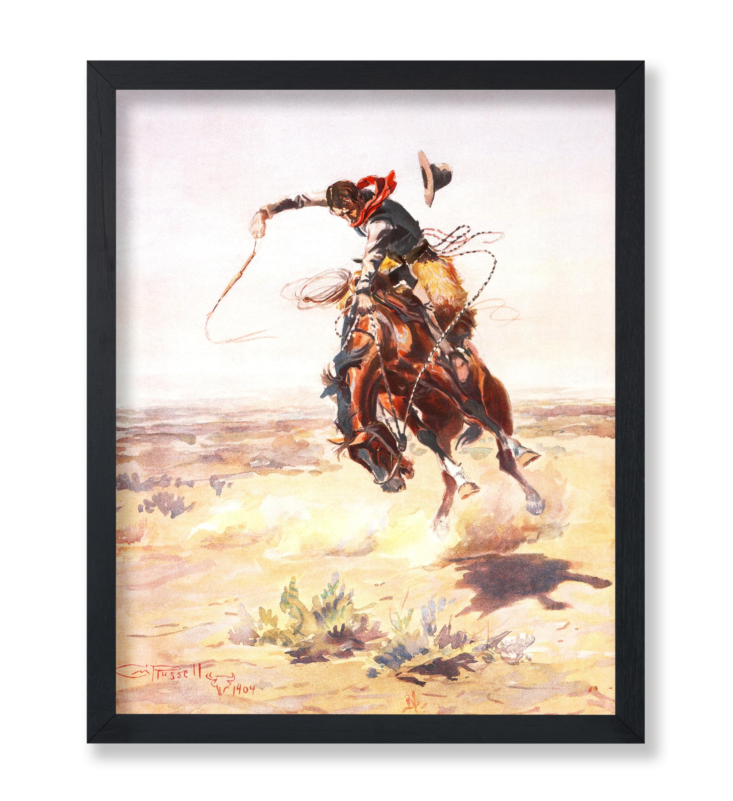 Poster Master Vintage A Bad Hoss Poster - Retro Cowboy on a Bucking ...