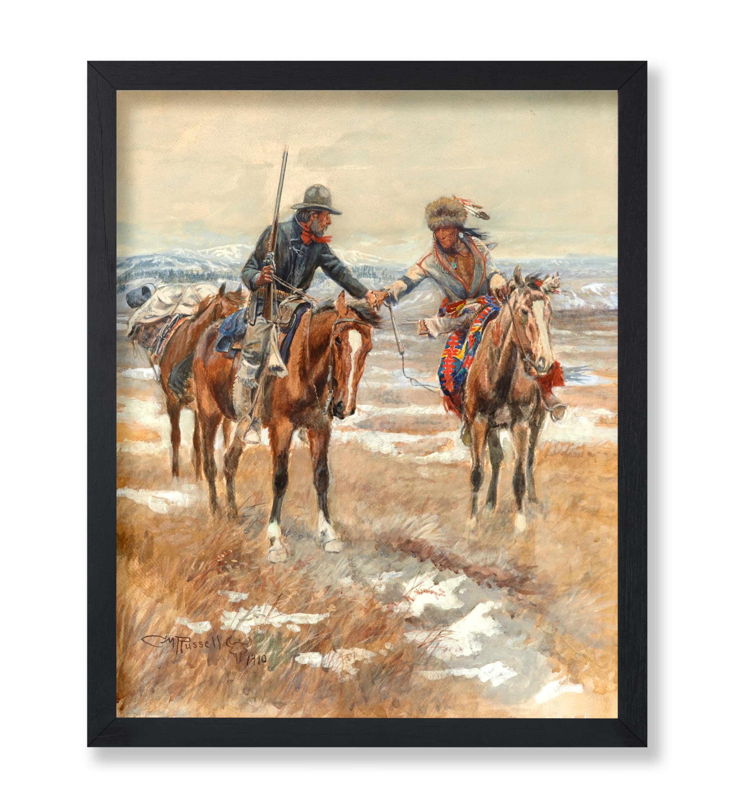 Poster Master Vintage A Doubtful Handshake Painting Poster - Retro ...