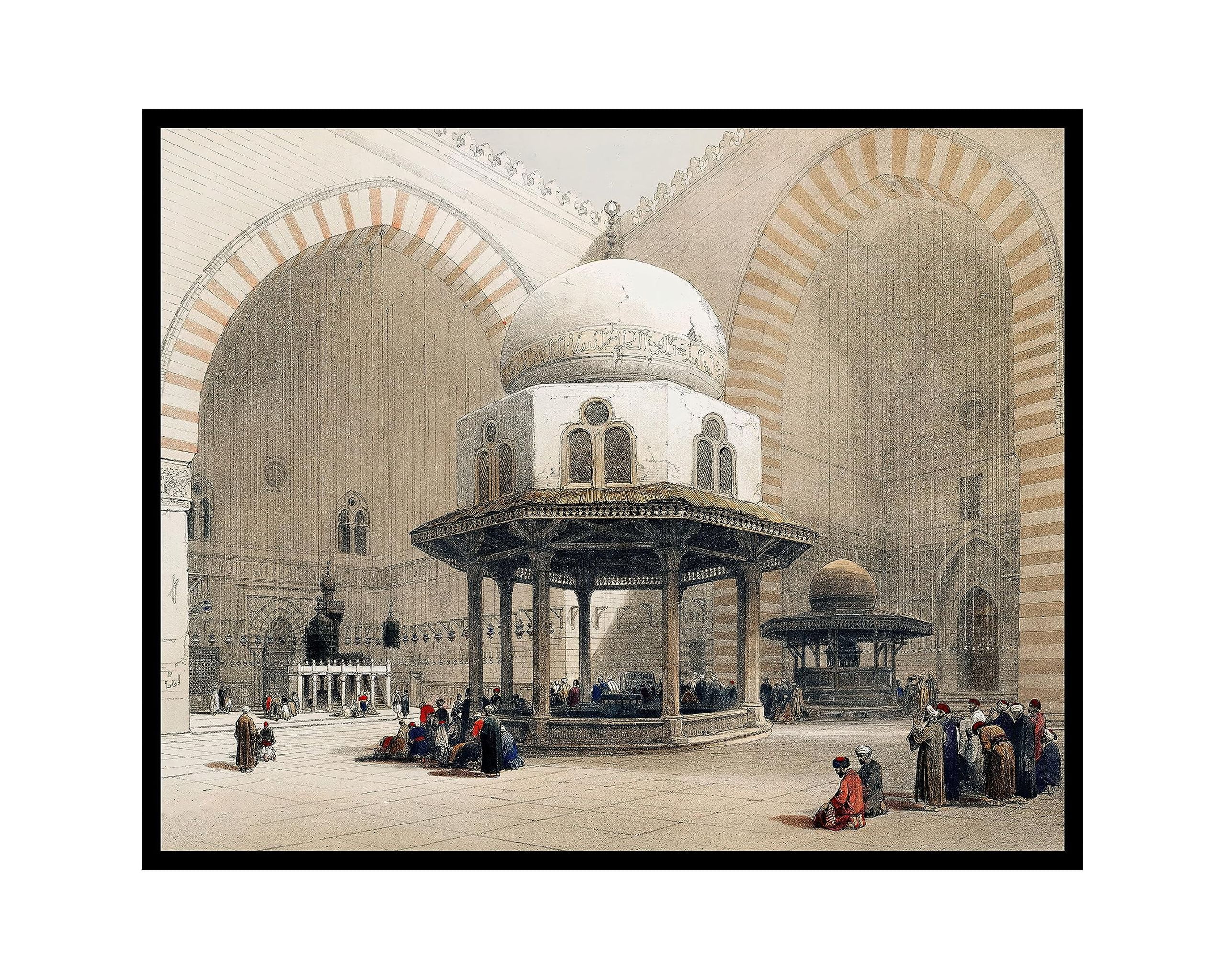 Poster Master Vintage Ancient Egypt Poster - Retro Mosque in Cairo Print - Egyptian Art ...