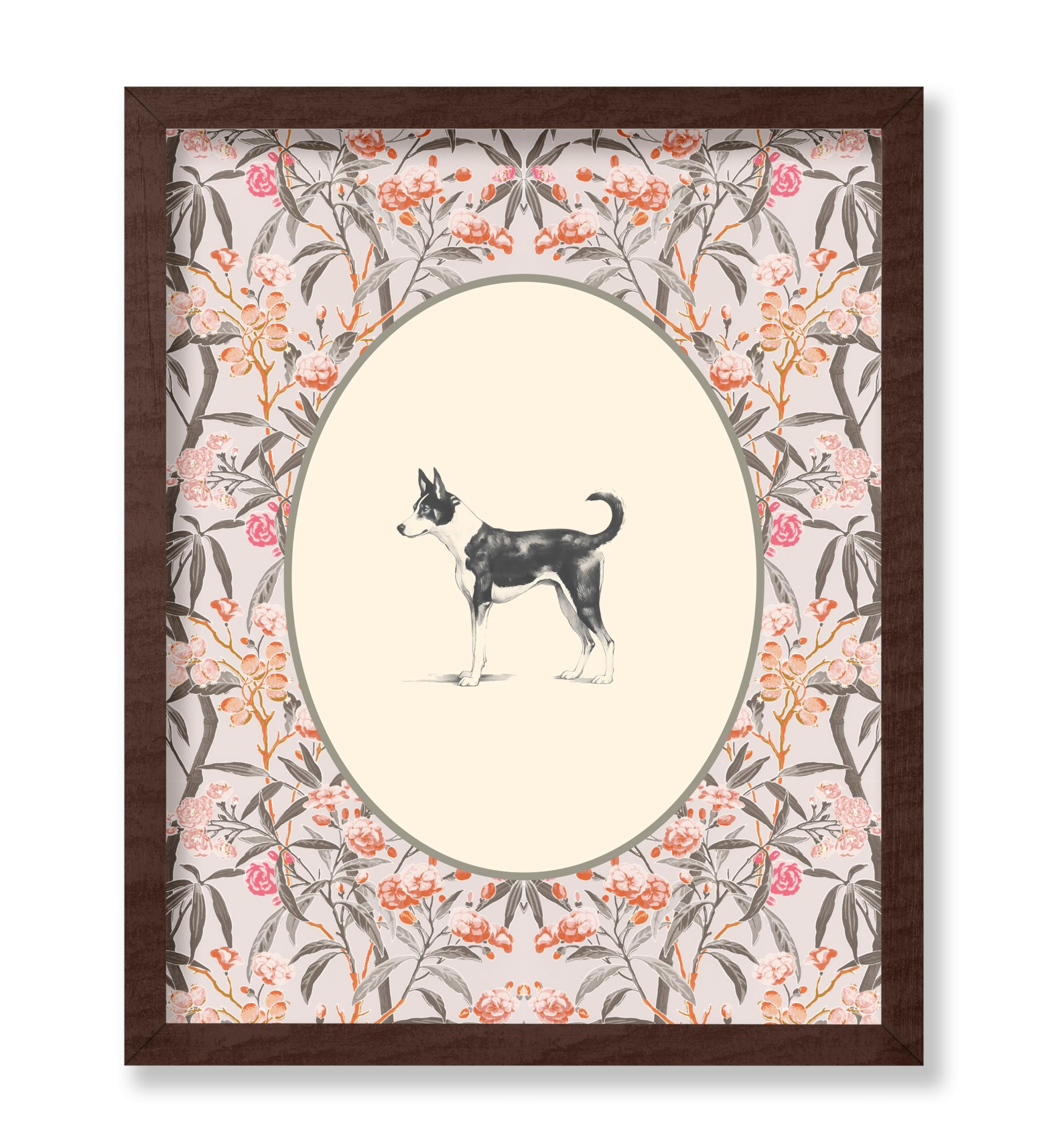 Poster Master Vintage Basenji Poster - Retro Dog Print - Puppy Art - Floral Art - Flower Art ...