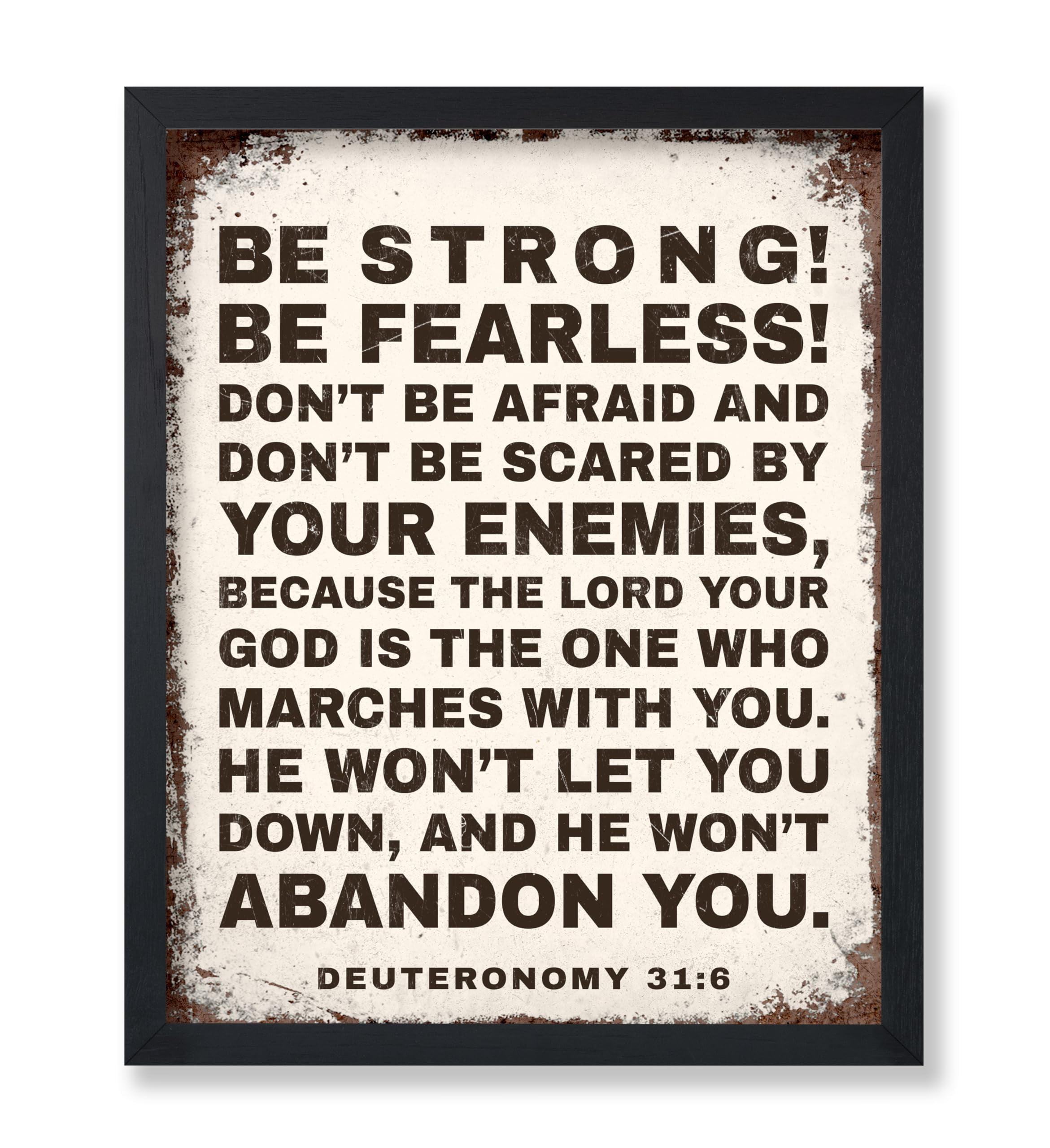 Poster Master Vintage Be Strong Poster - Bible Verse Print ...