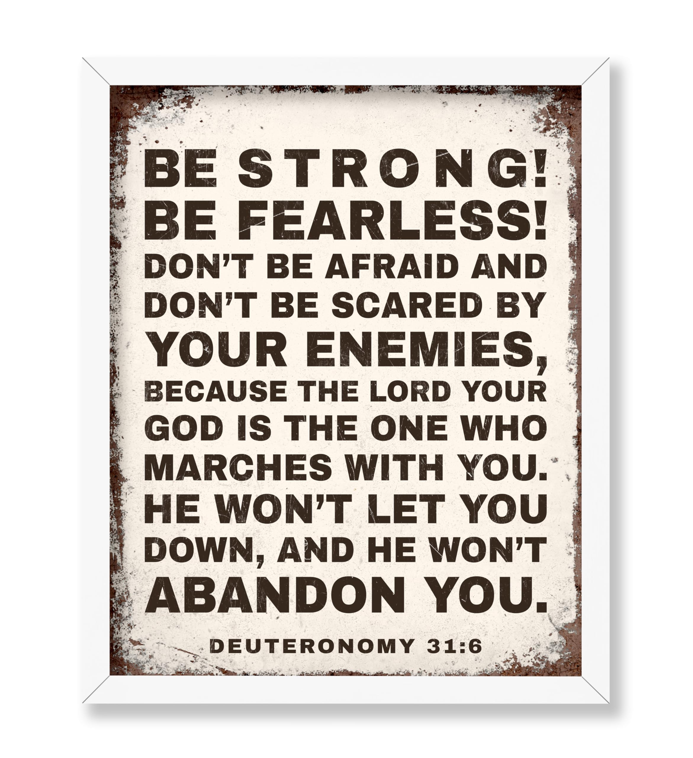 Poster Master Vintage Be Strong Poster - Bible Verse Print ...