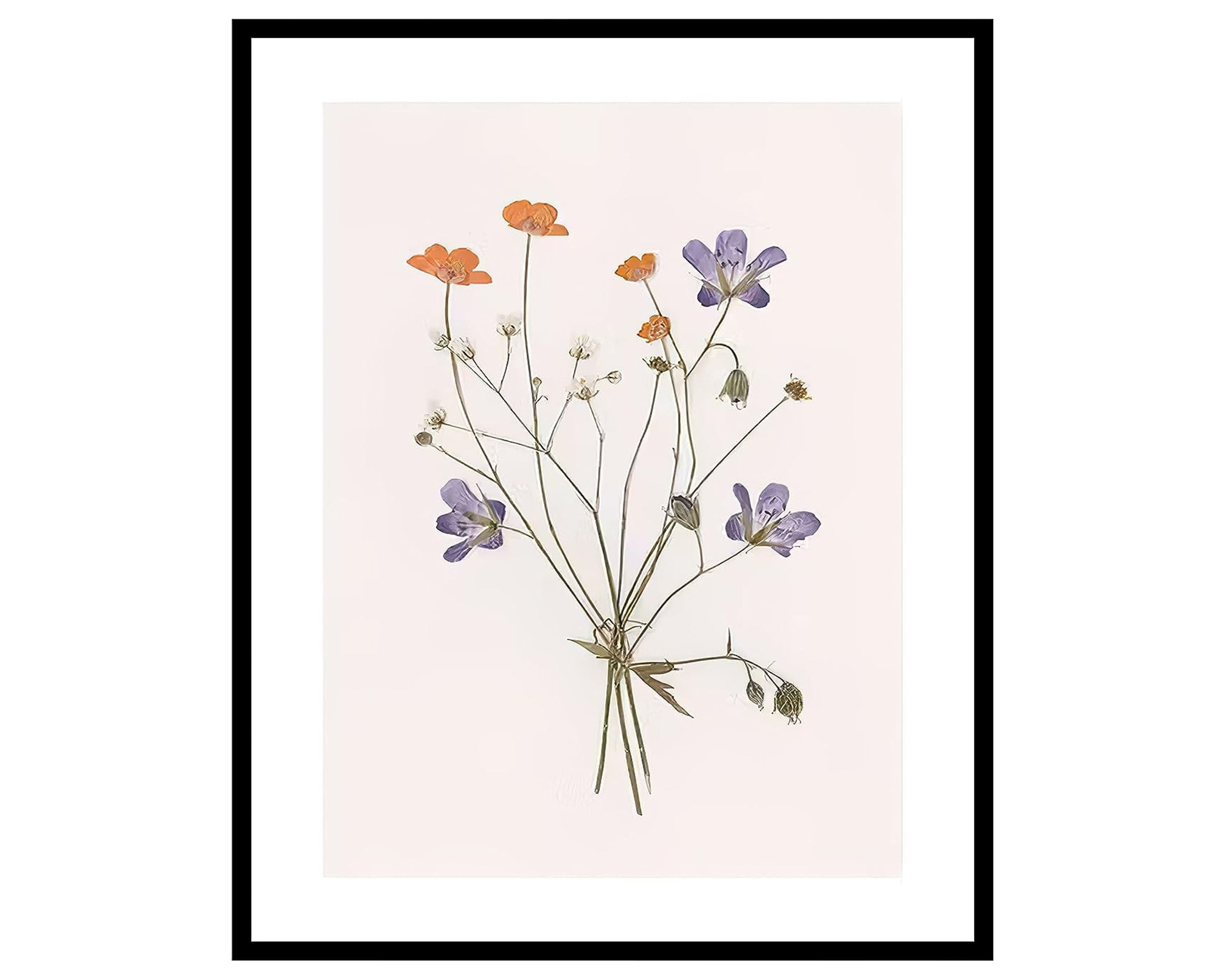 Poster Master Vintage Botanical Poster - Retro Floral Print - Orange ...