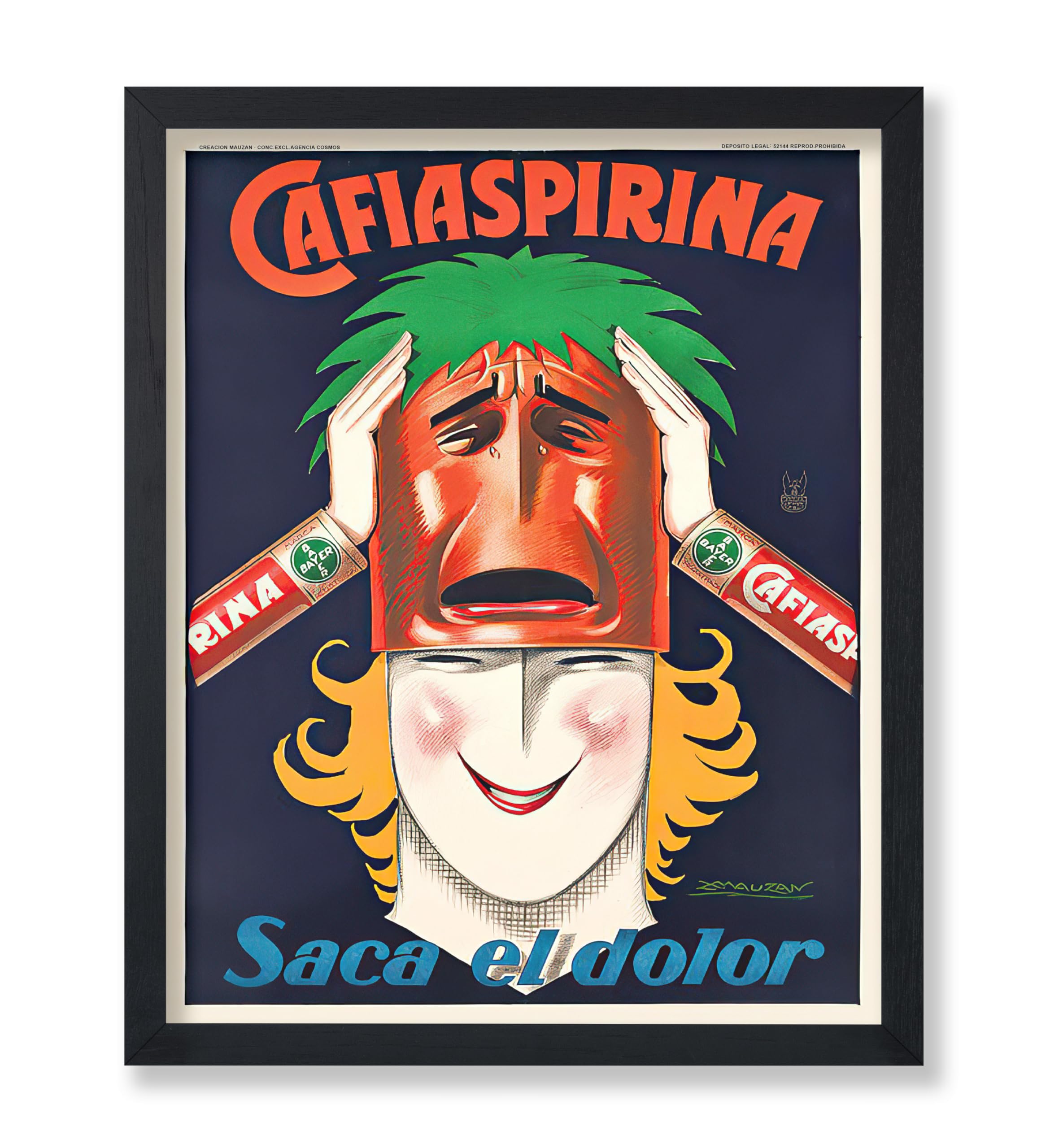 Poster Master Vintage Cafiaspirina Poster - Retro Medicine Print ...