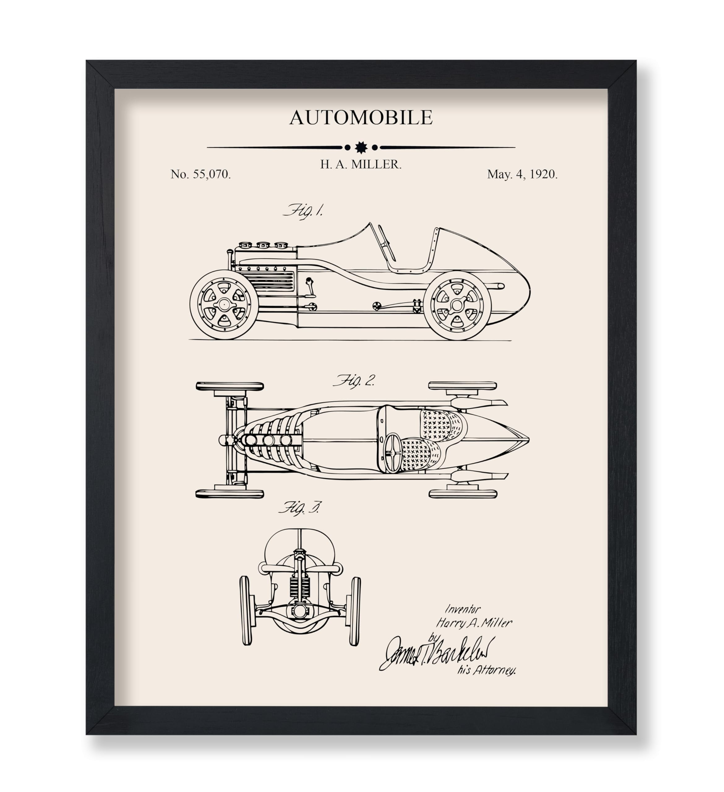 Poster Master Vintage Car Blueprint Poster - Automobile Patent Print ...