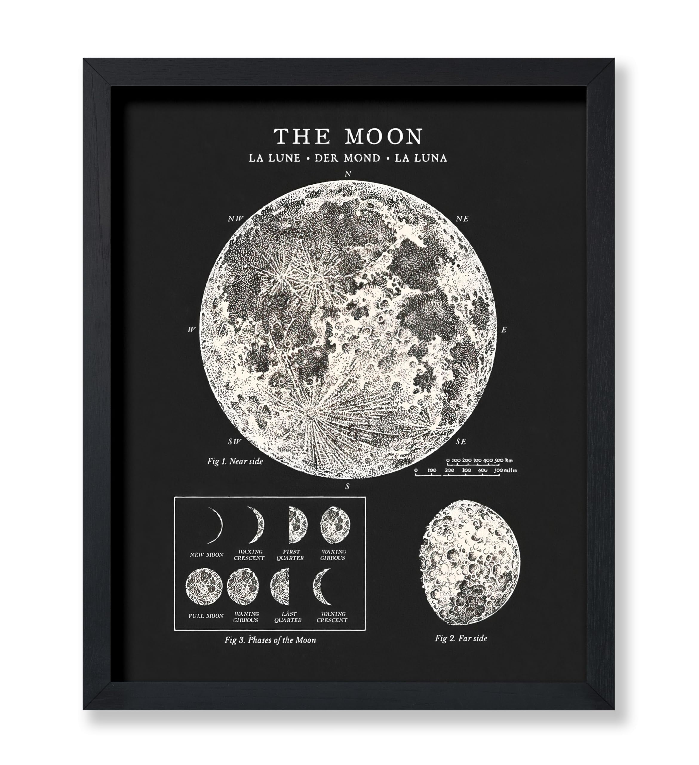 Poster Master Vintage Celestial Poster - Retro Lunar Print - 11x14 ...