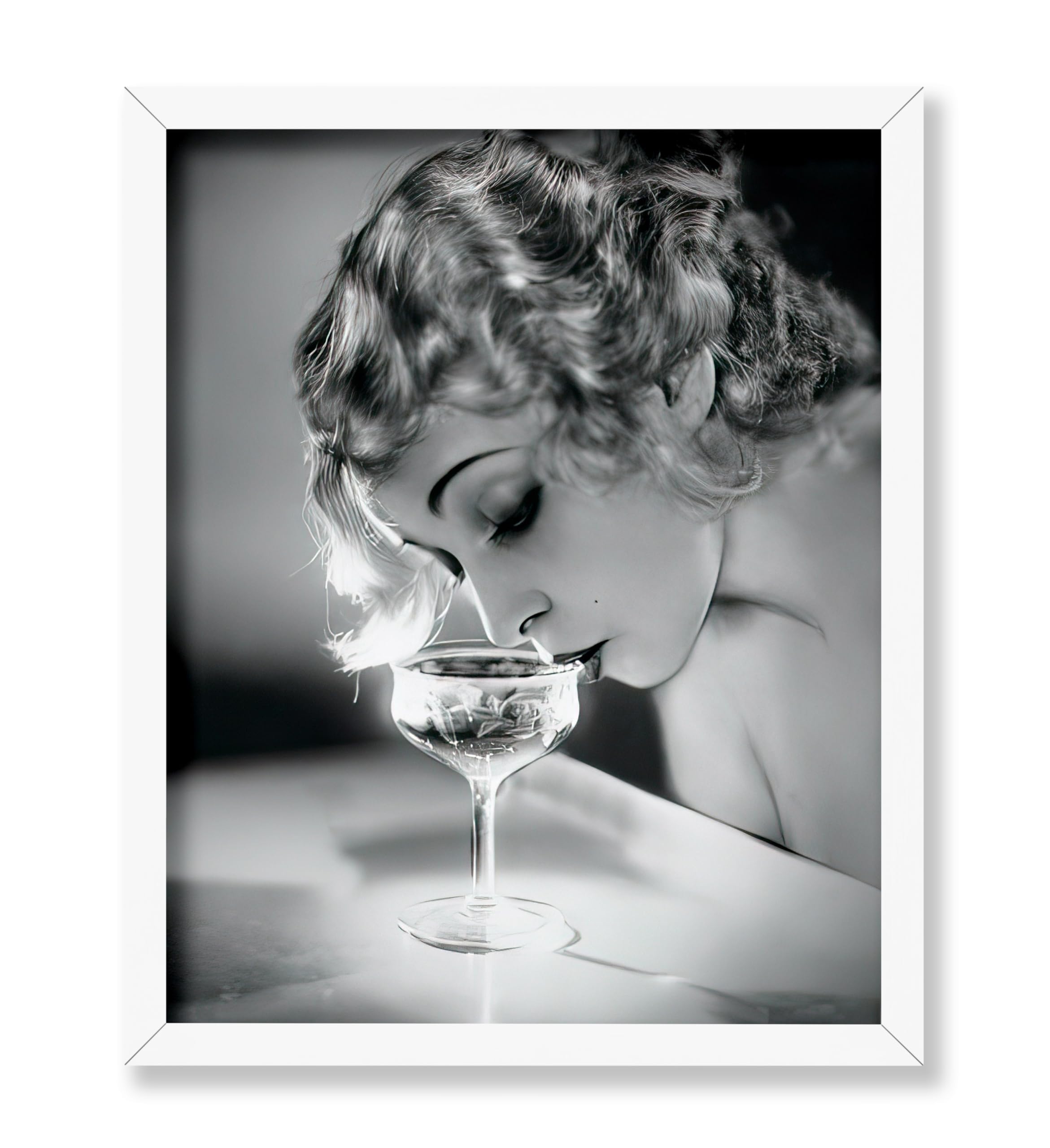 Poster Master Vintage Champagne Poster - Retro Woman Sipping Champagne ...