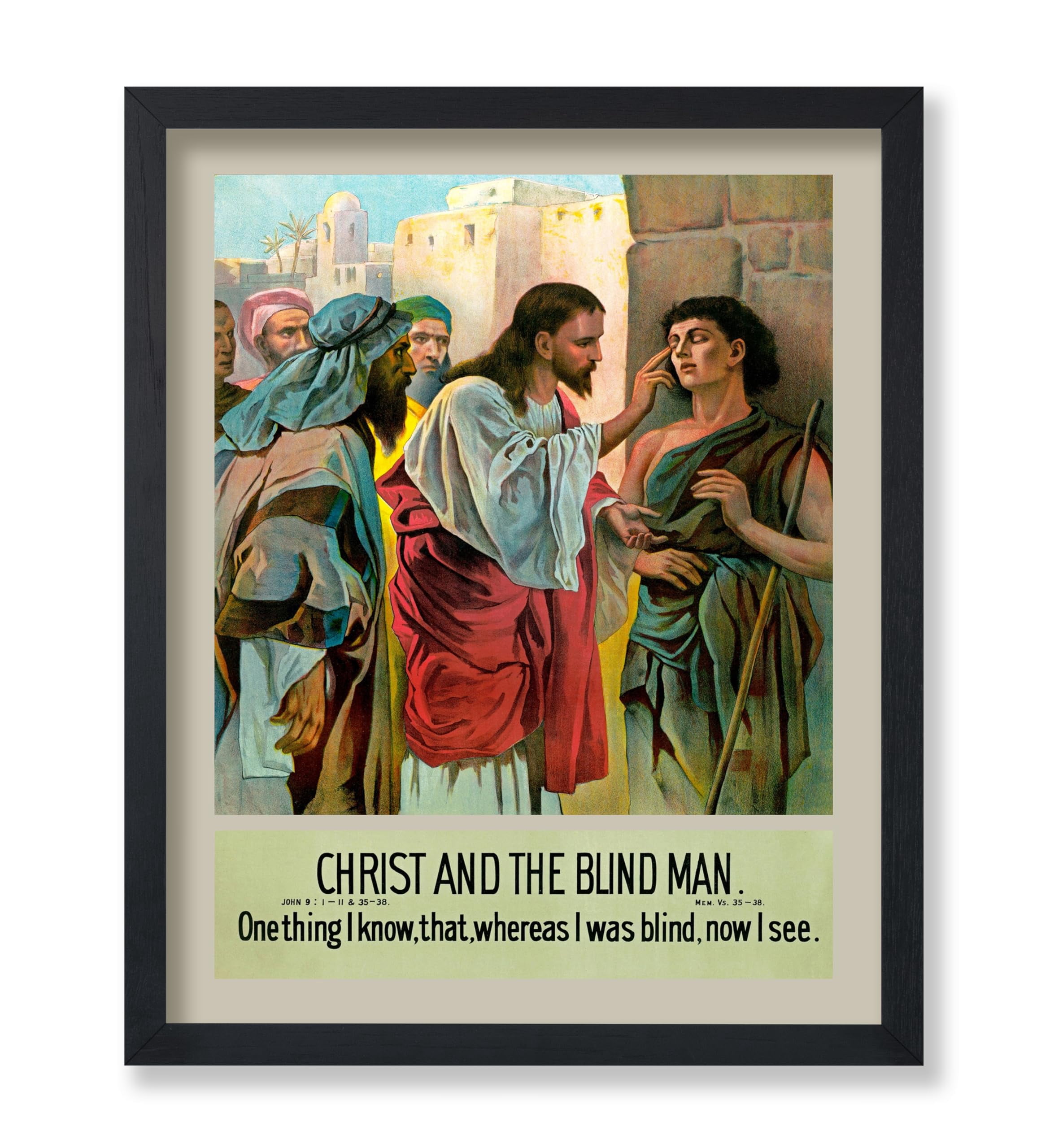 Poster Master Vintage Christ And The Blind Man Poster - Retro Jesus ...