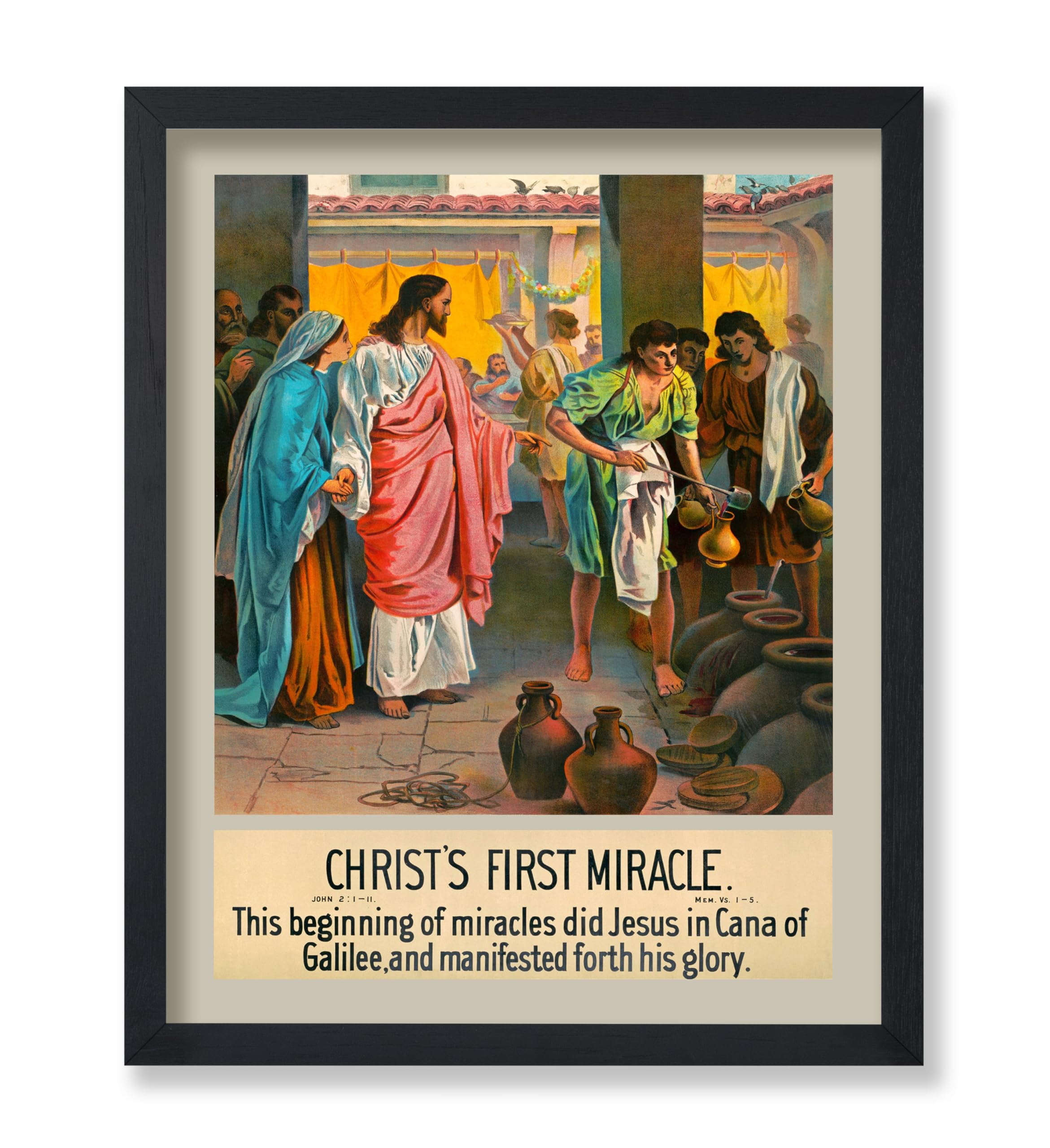 Poster Master Vintage Christ's First Miracle Poster - Retro Jesus ...