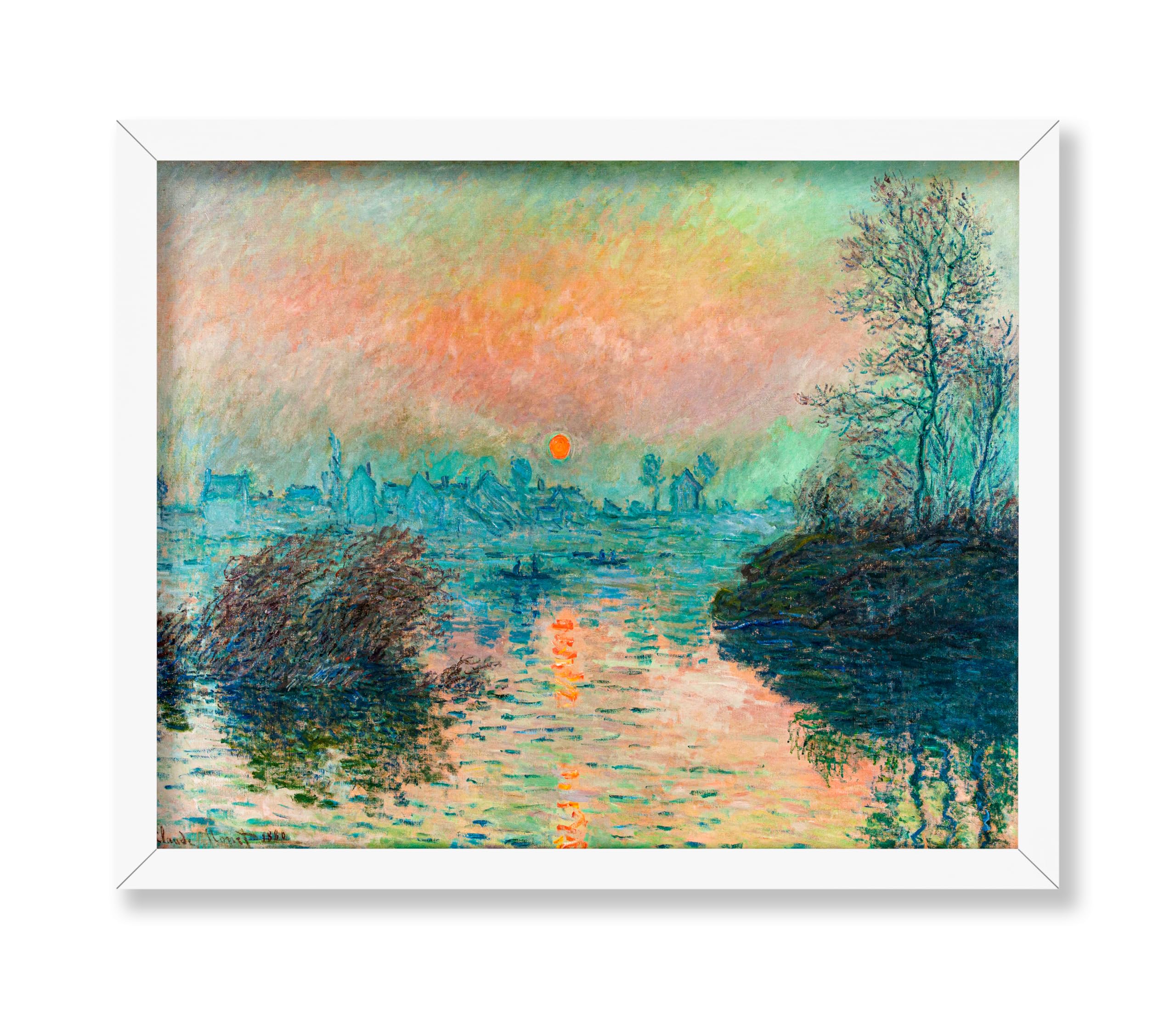 Poster Master Vintage Claude Monet Poster - Retro Sunset on the Seine ...