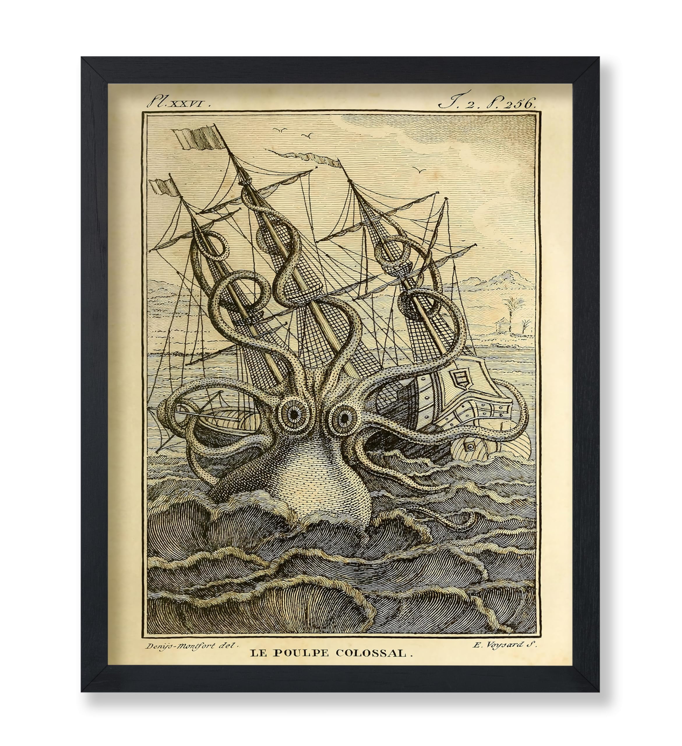 Poster Master Vintage Colossal Octopus Poster - Retro Giant Octopus and ...