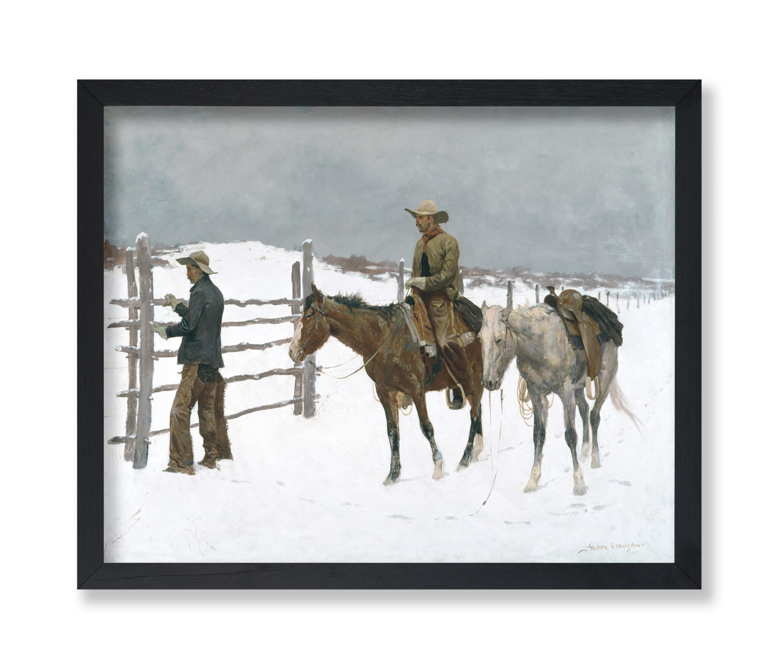 Poster Master Vintage Cowboy In Snow Poster - Retro Winter Print ...
