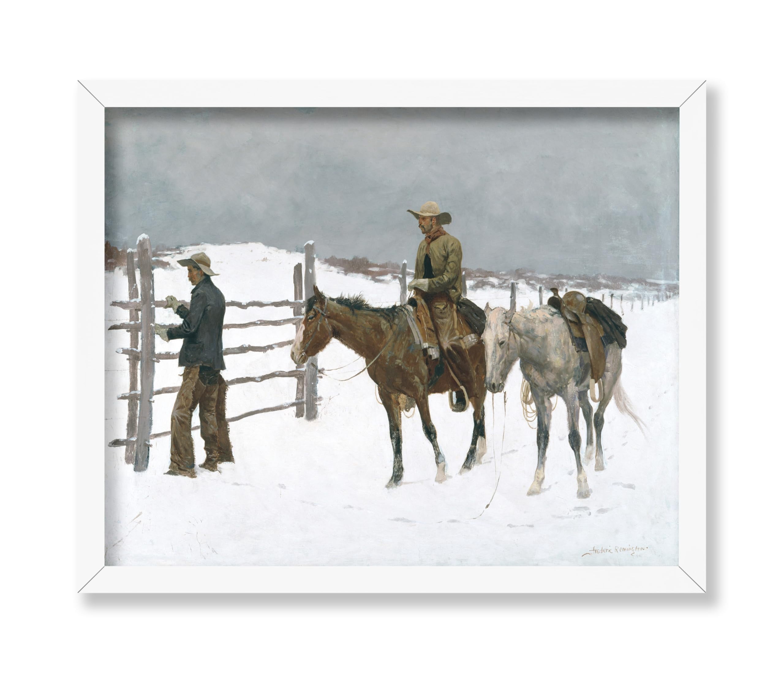 Poster Master Vintage Cowboy In Snow Poster - Retro Winter Print ...