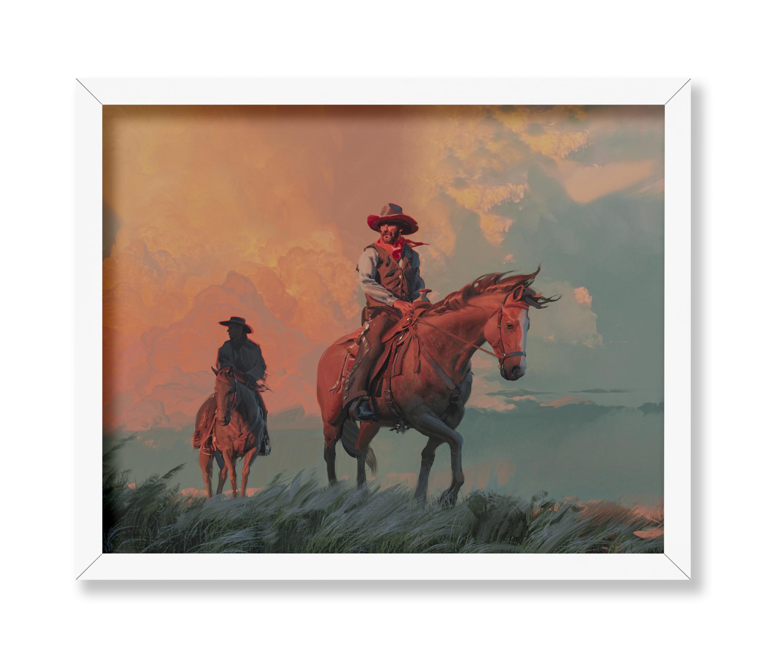 Poster Master Vintage Cowboy Poster - Retro Moody Landscape Print ...
