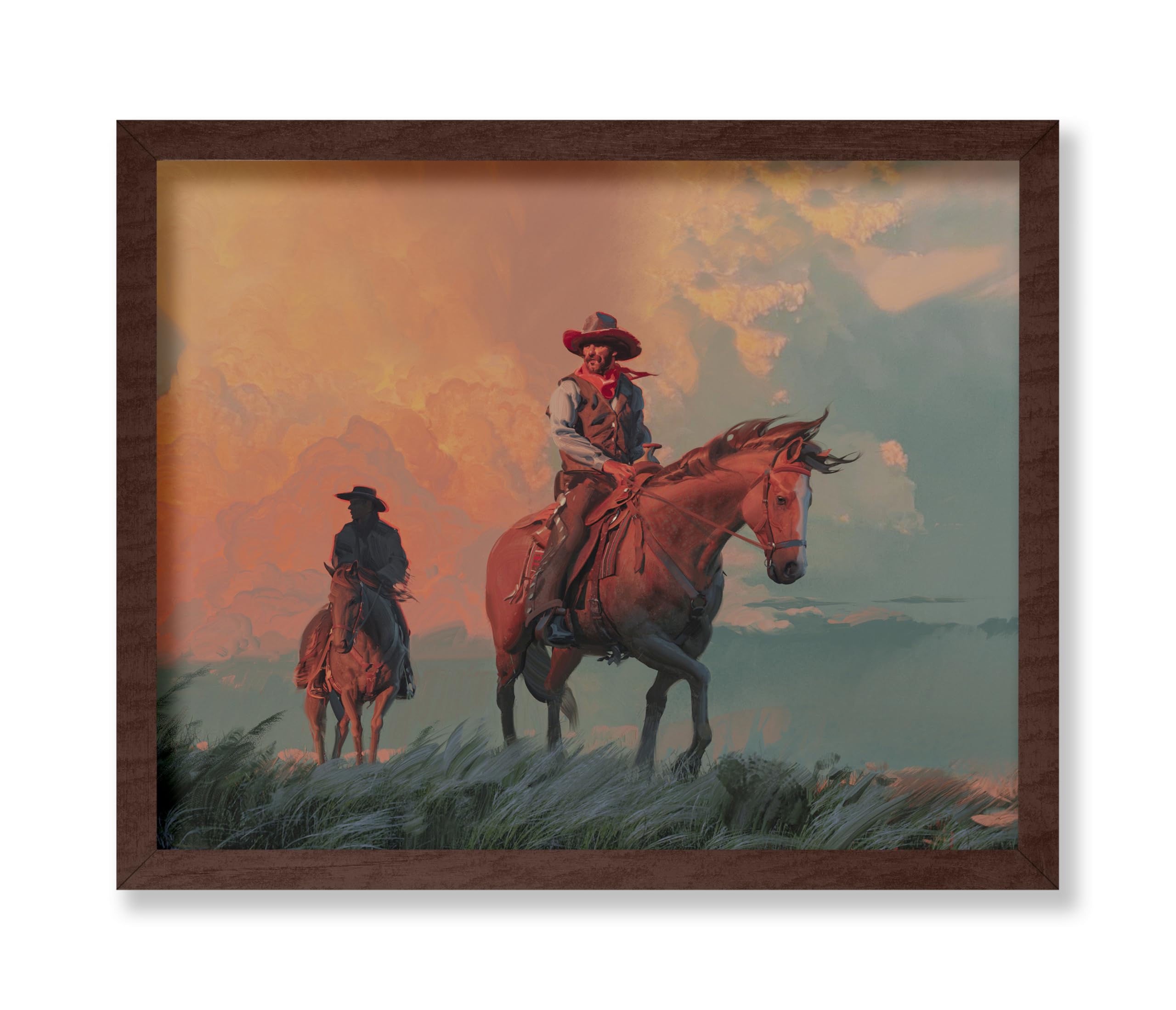 Poster Master Vintage Cowboy Poster - Retro Moody Landscape Print ...