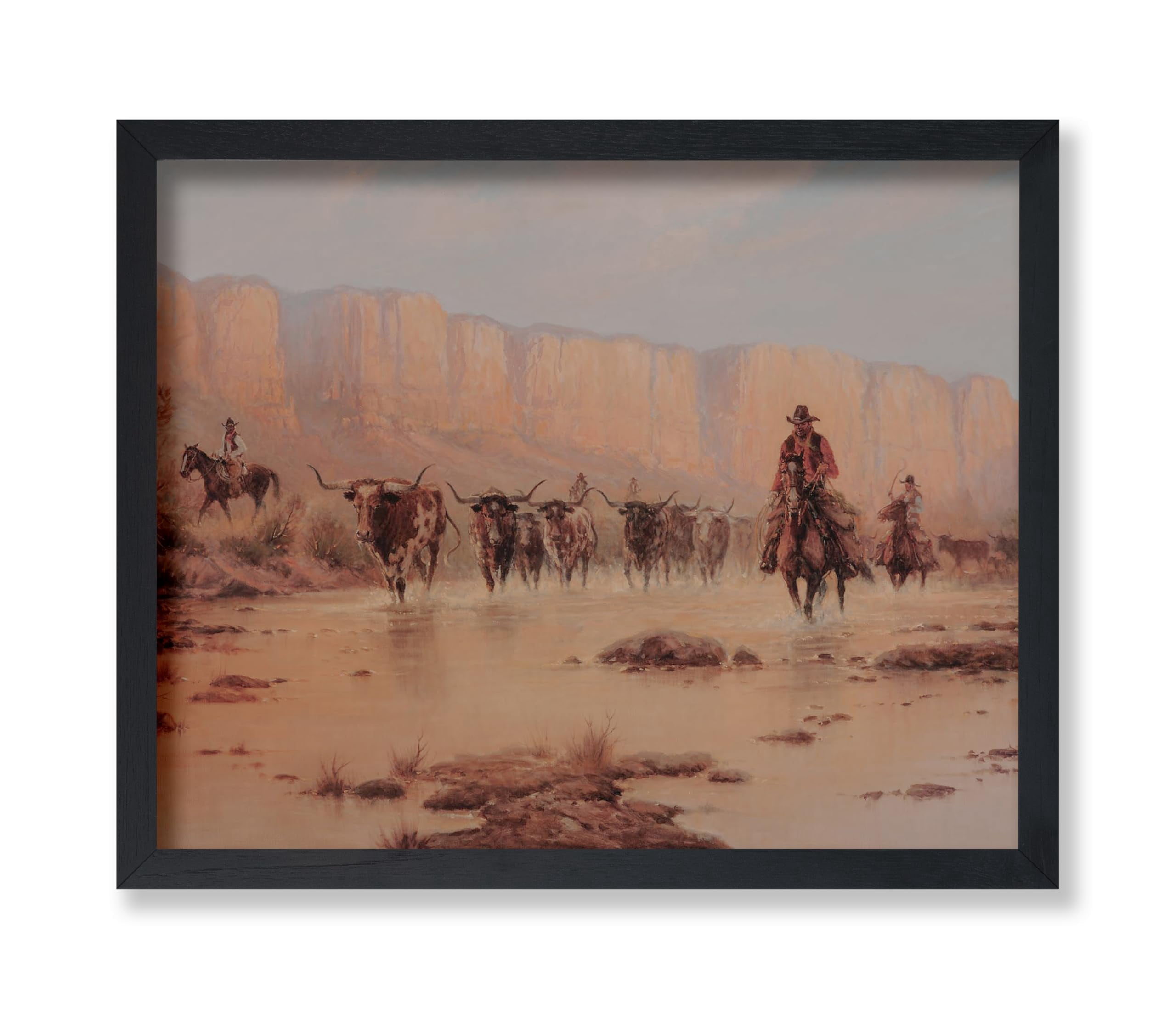 Poster Master Vintage Cowboy Poster - Rio Grande Crossing Print - Wild ...