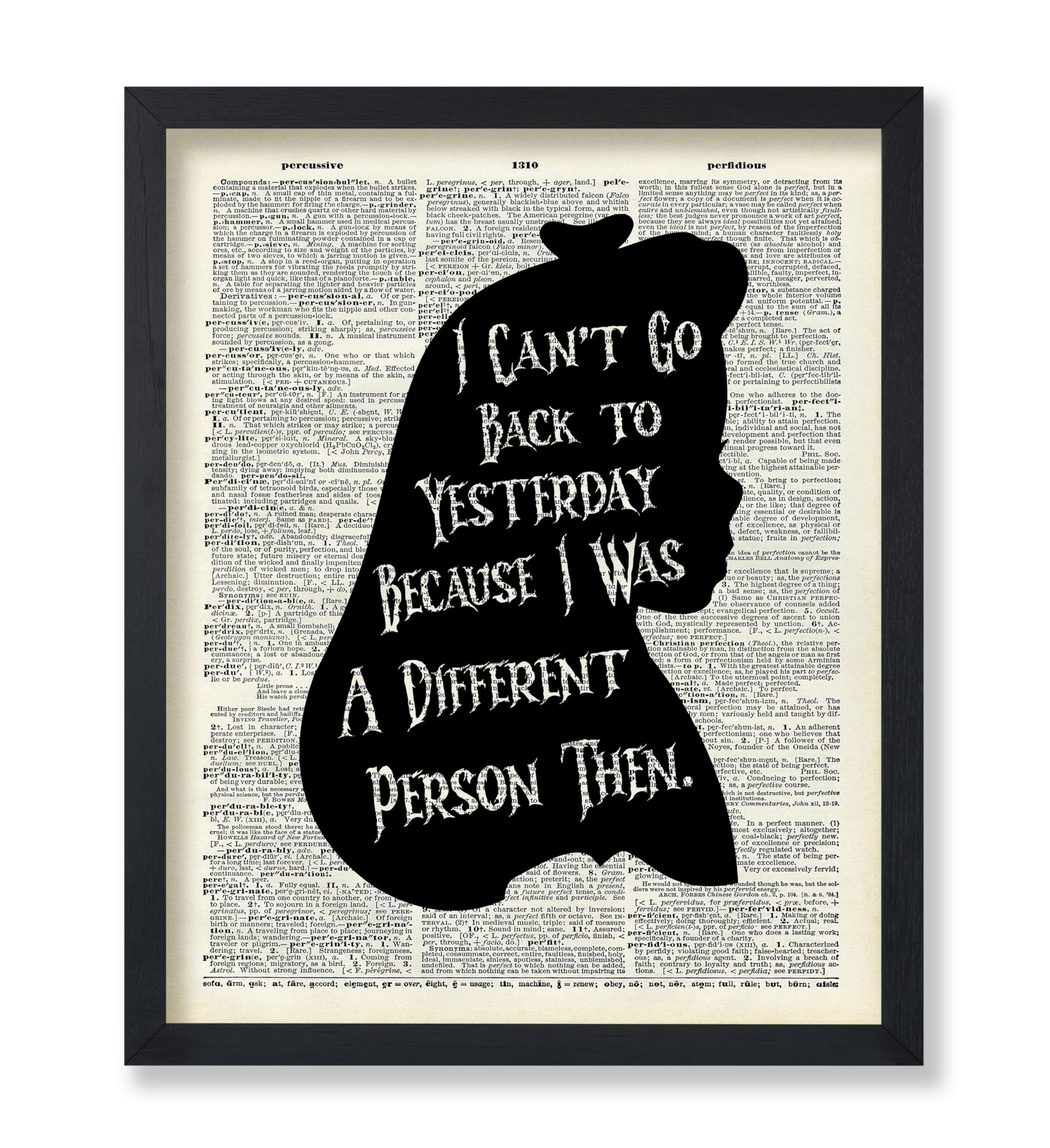 Poster Master Vintage Dictionary Art Poster - Alice Wonderland, I was a ...