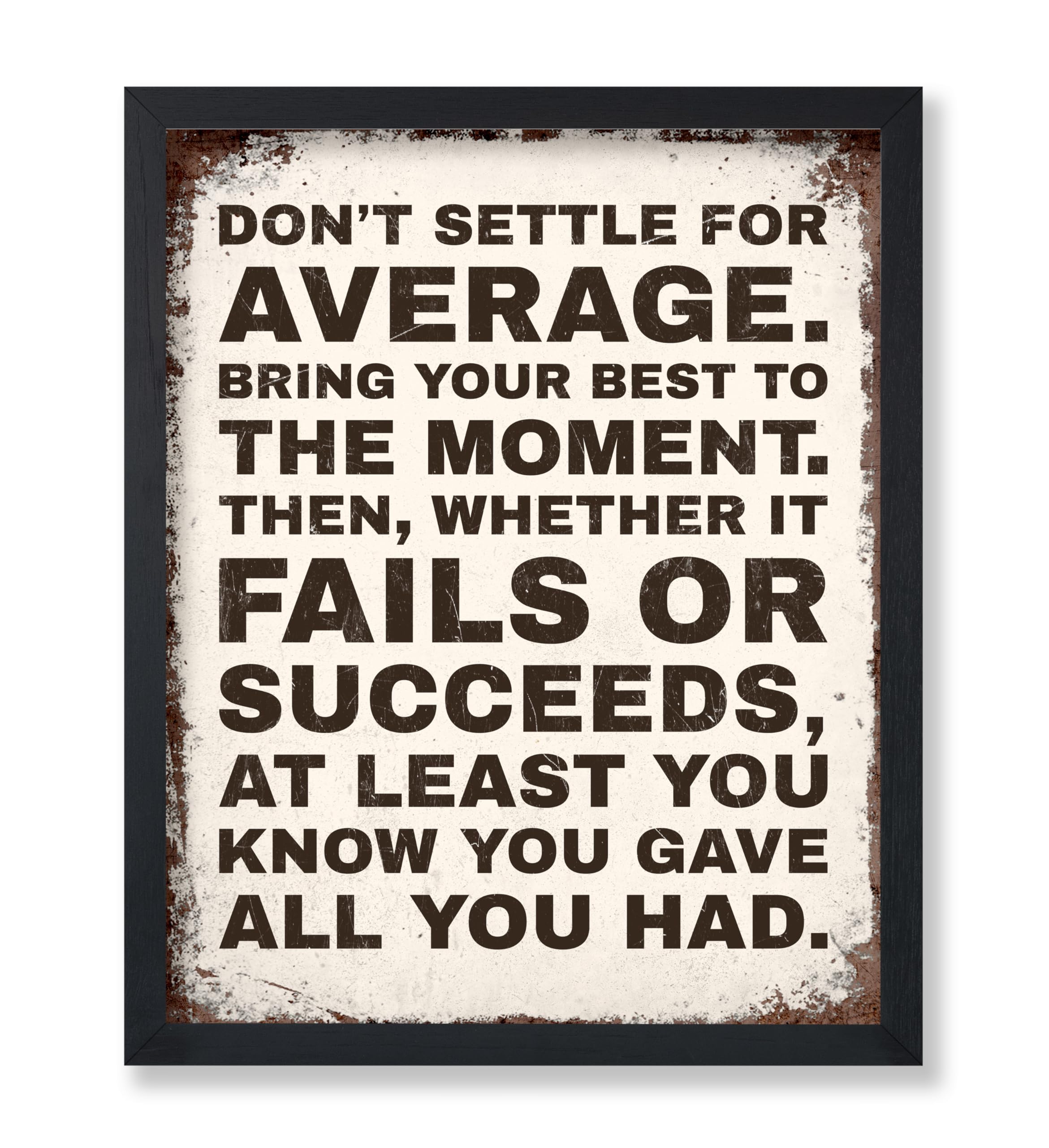 Poster Master Vintage Don't Settle For Average Poster - Success Print - Motivational Wall Art ...