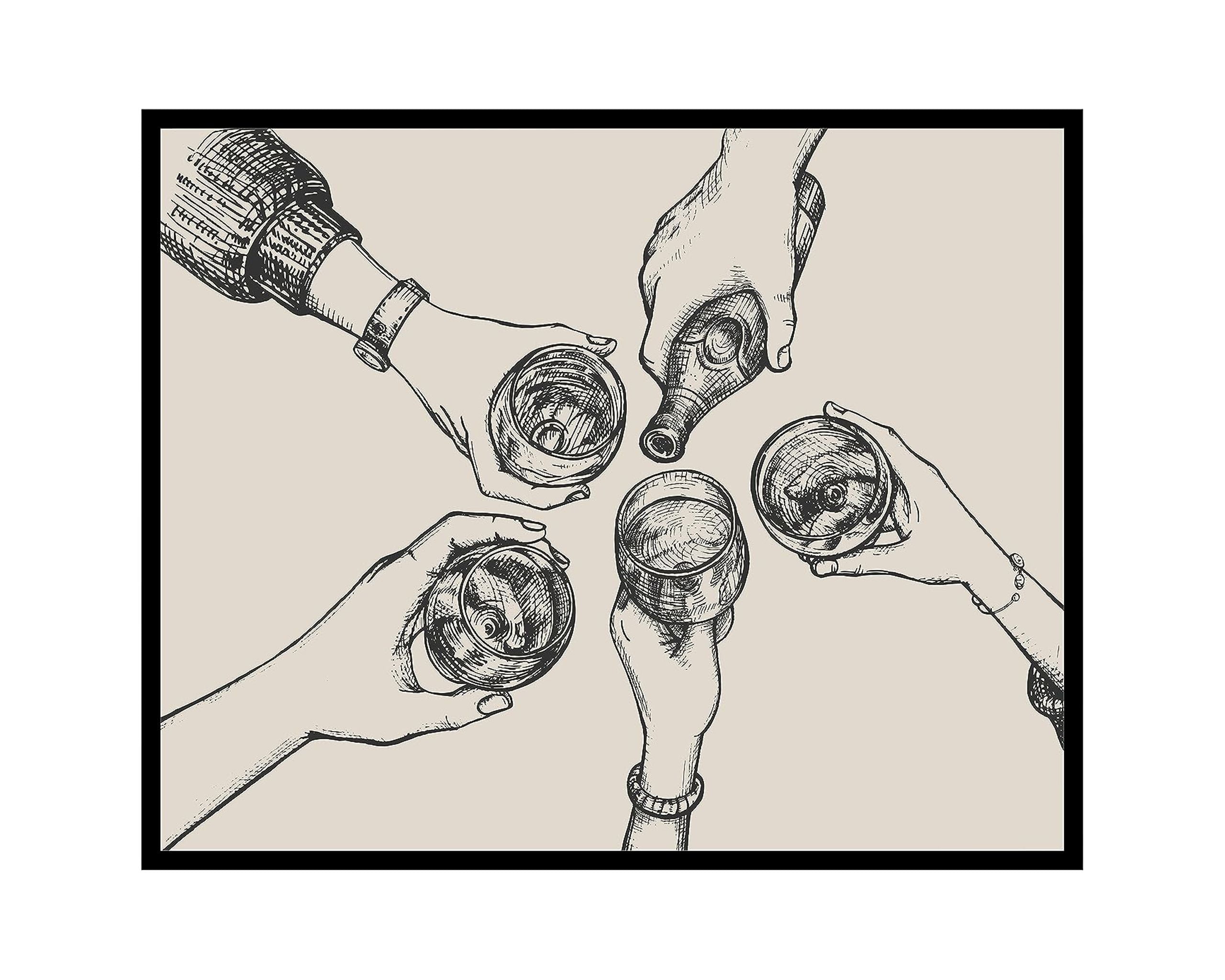 Poster Master Vintage Drawing Poster - Retro Minimalist Print - Cheers ...