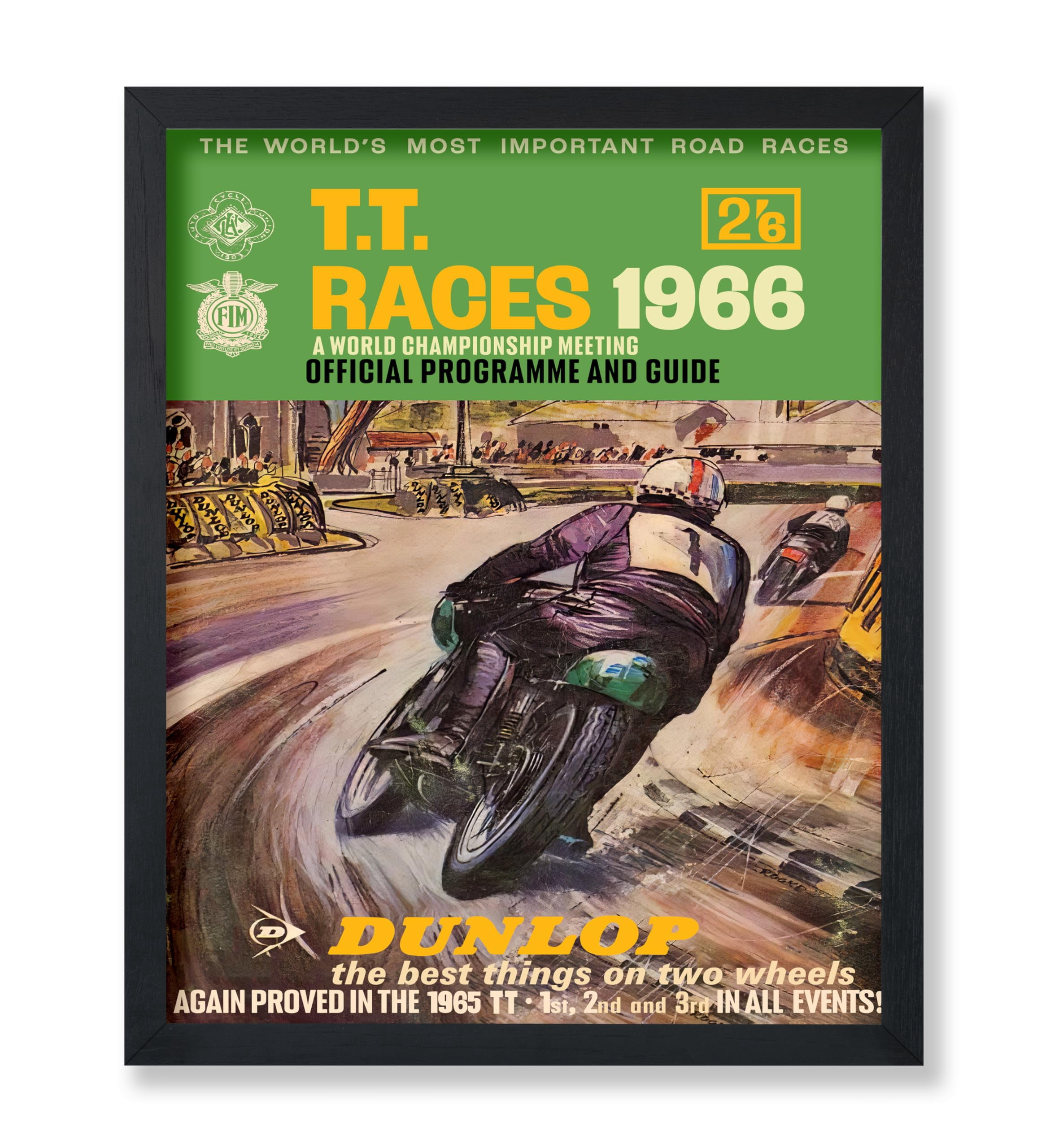 Poster Master Vintage Dunlop Poster - Retro Motorcycle T.T. Races Print ...