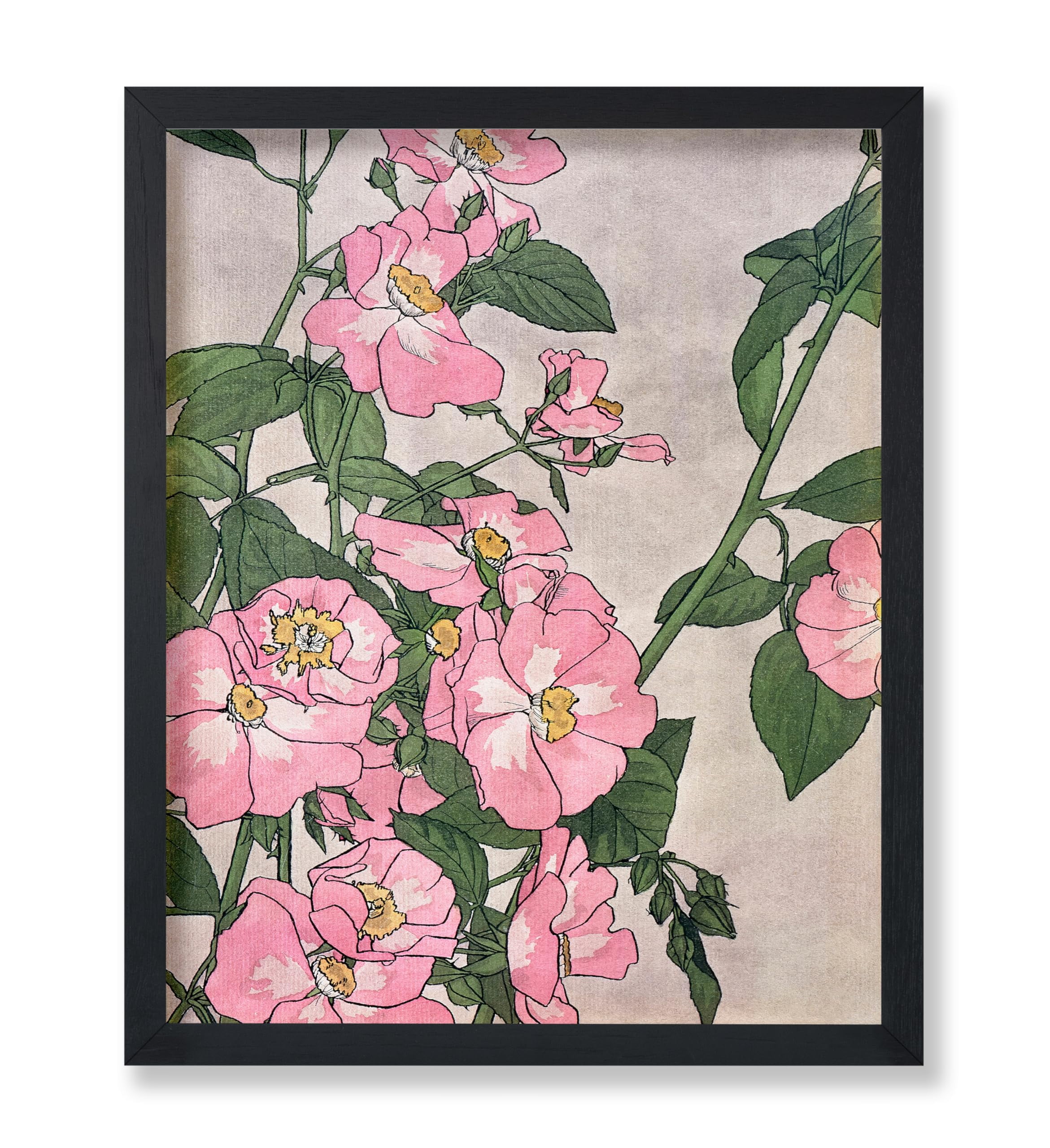 Poster Master Vintage Flower Poster - Retro Pink Flowers Print - Floral ...