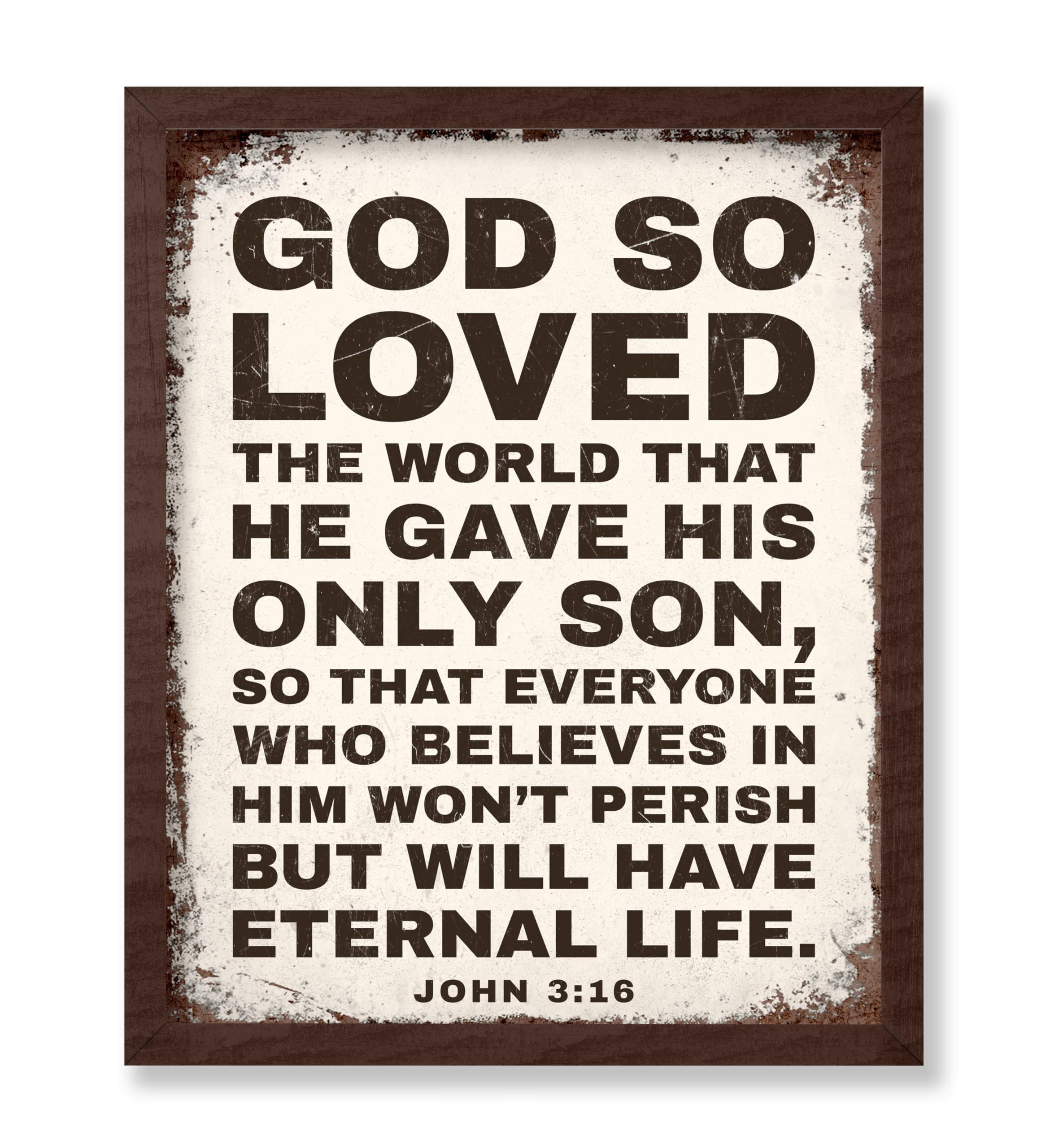 Poster Master Vintage God So Loved The World Poster - Bible Verse Print ...