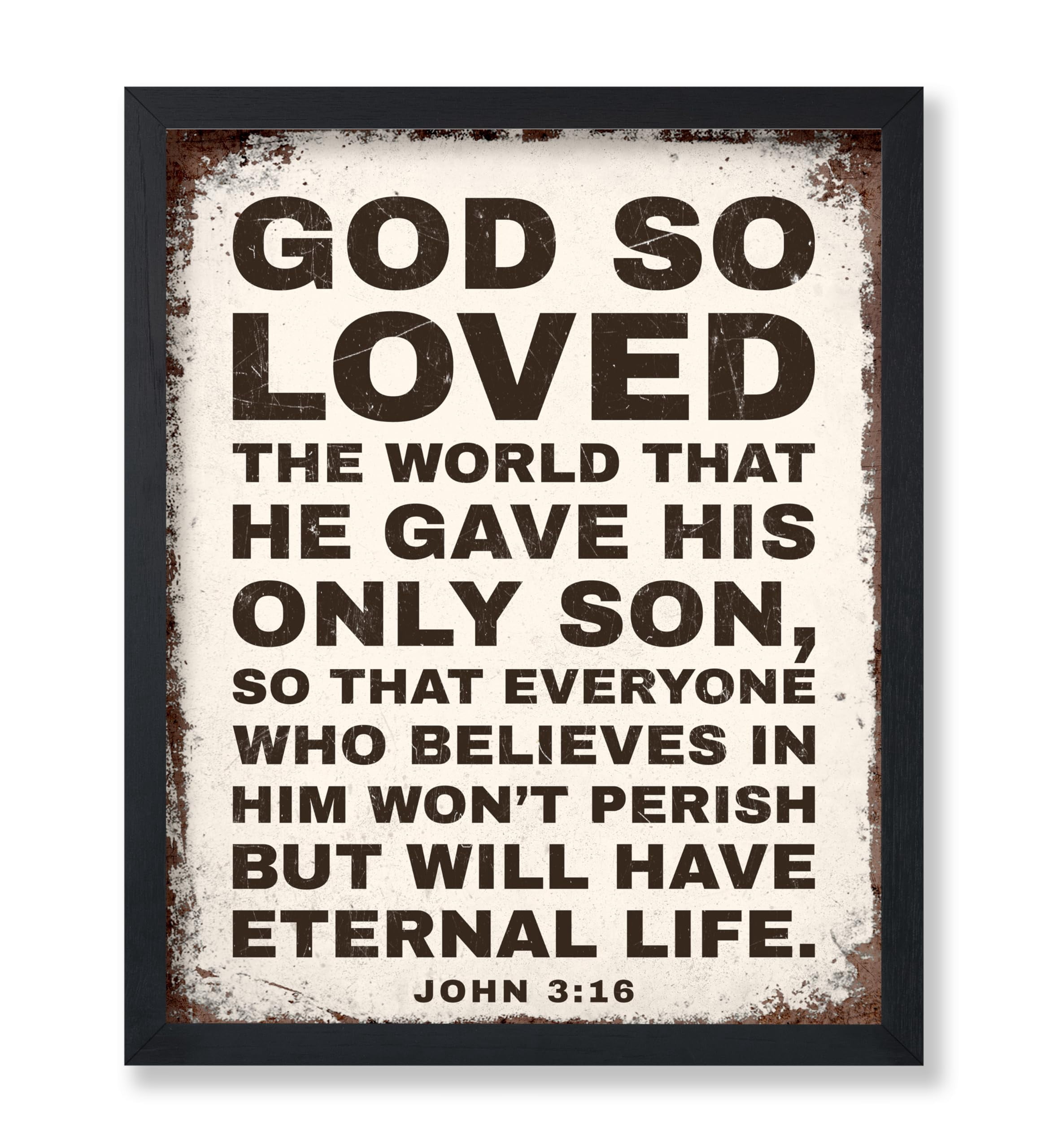 Poster Master Vintage God So Loved The World Poster - Bible Verse Print ...