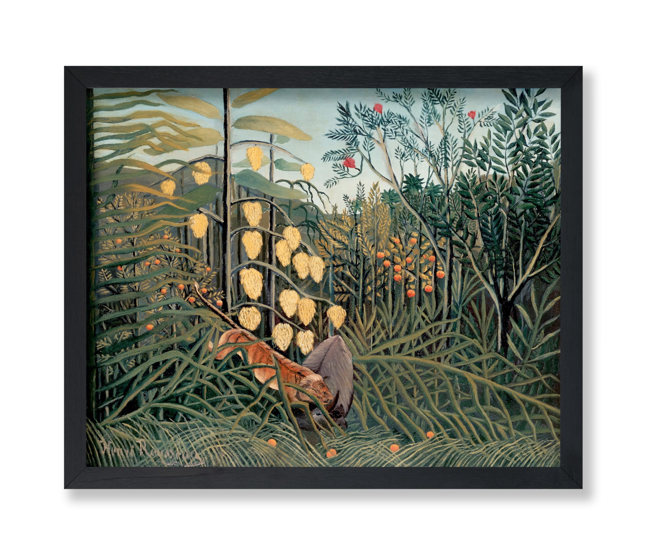 Poster Master Vintage Henri Rousseau Poster - Retro Combat of a Tiger ...