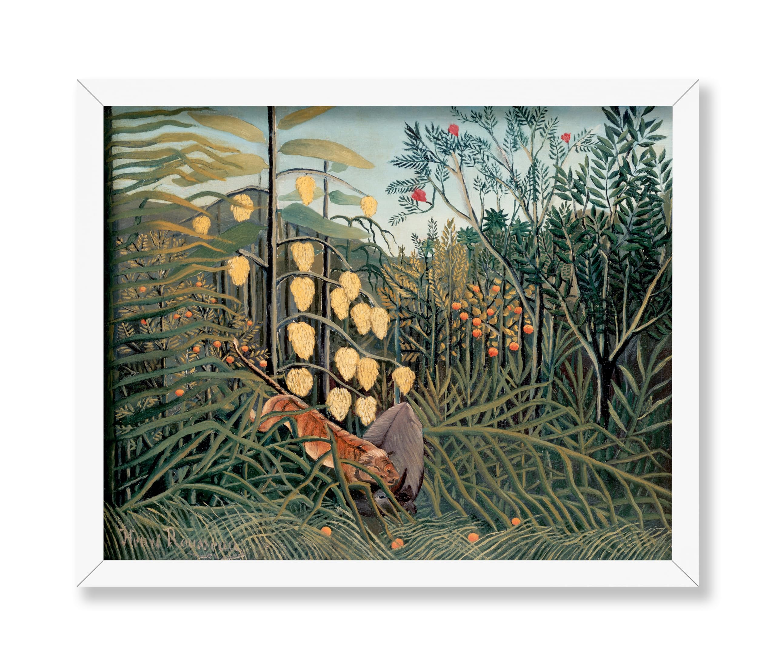 Poster Master Vintage Henri Rousseau Poster - Retro Combat of a Tiger ...
