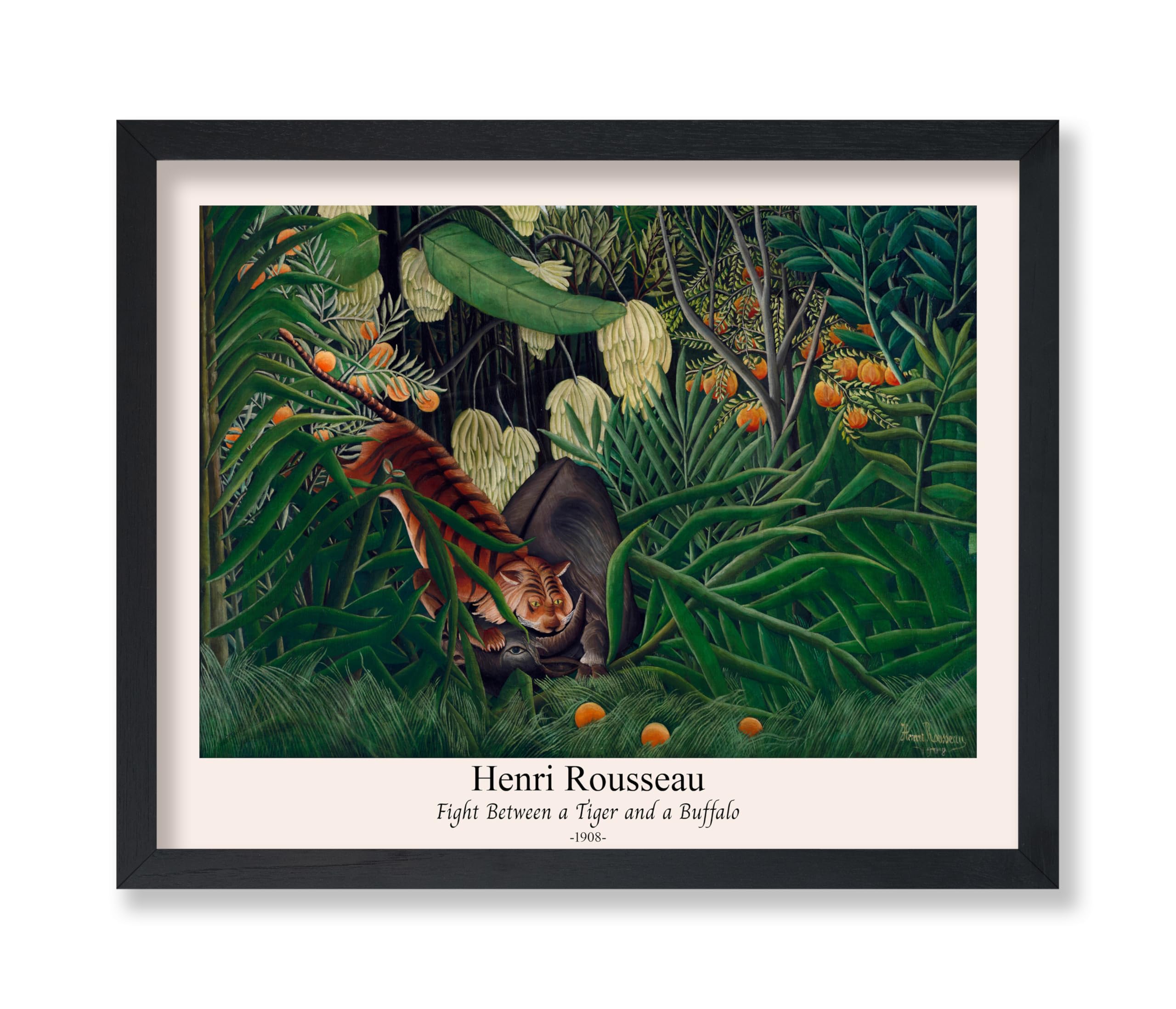 Poster Master Vintage Henri Rousseau Poster - Retro Fight Between a ...