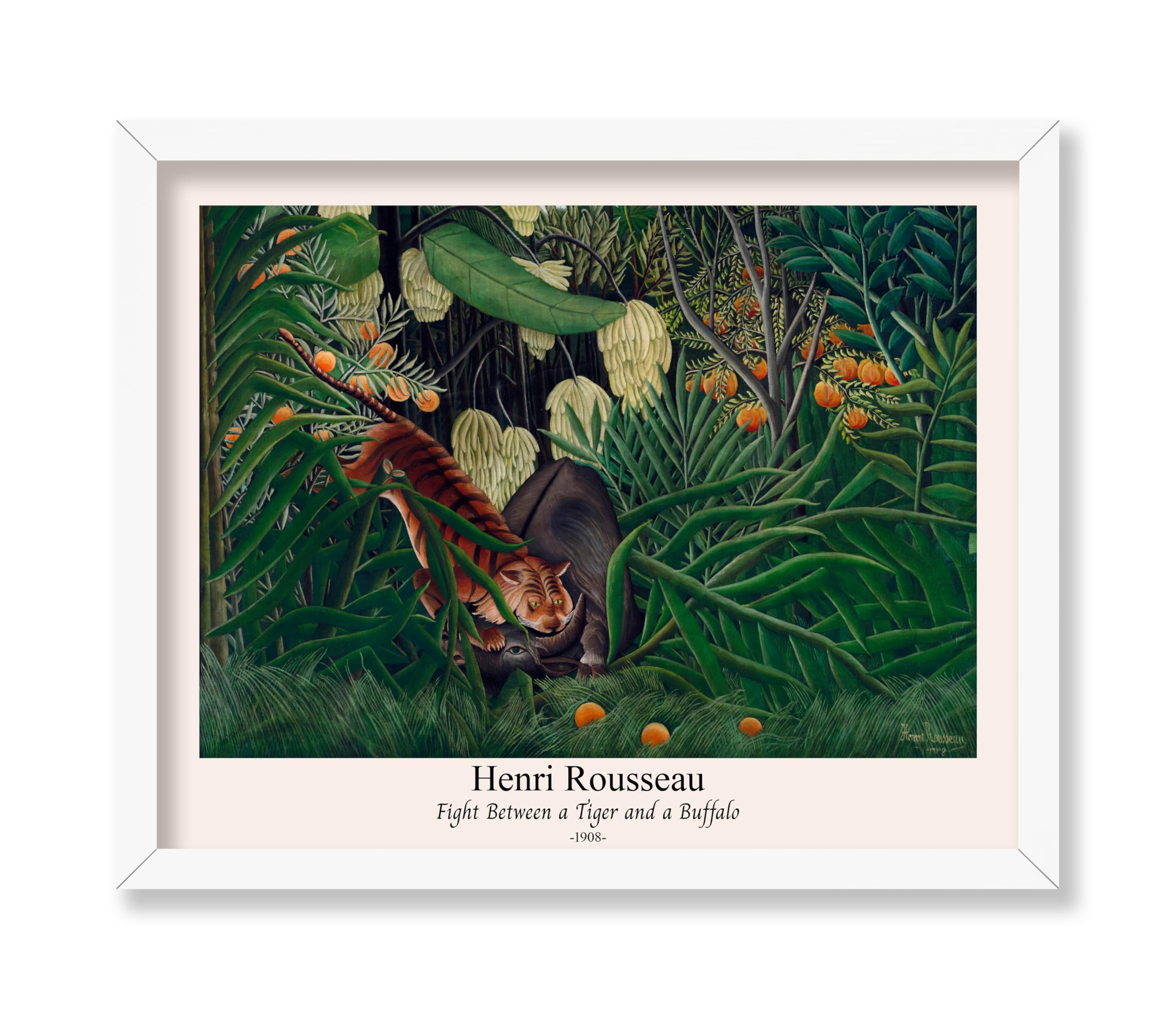 Poster Master Vintage Henri Rousseau Poster - Retro Fight Between a ...