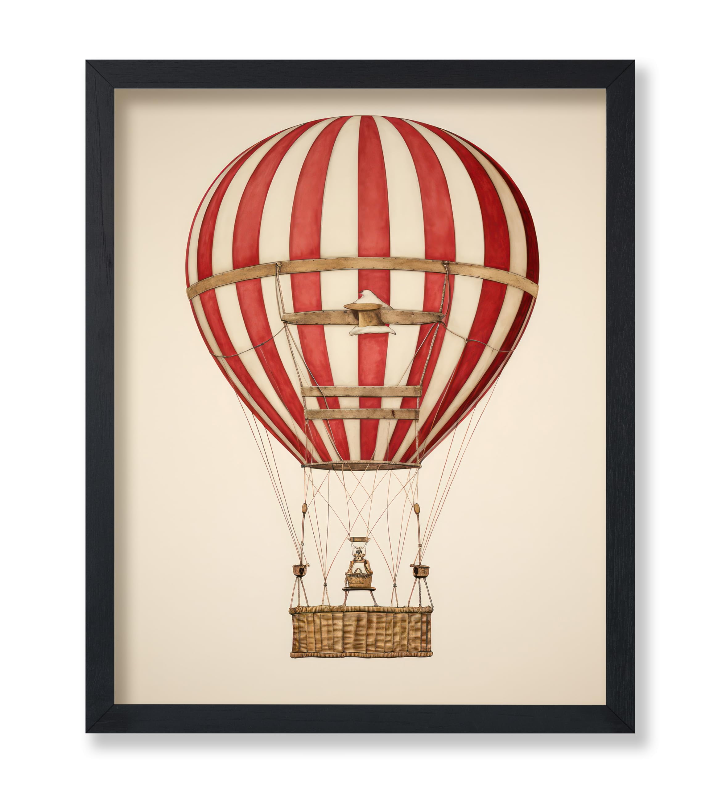 Poster Master Vintage Hot Air Balloon Poster - Retro Striped Air ...