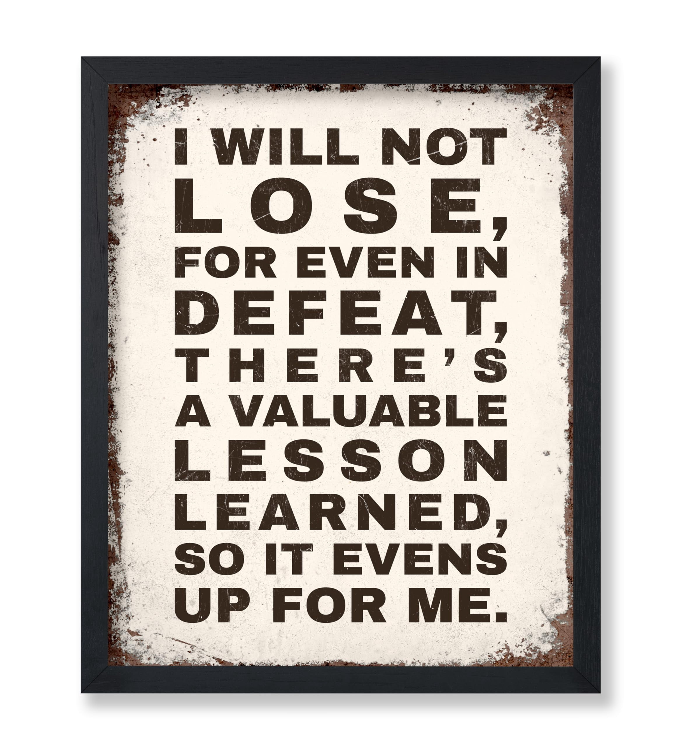Poster Master Vintage I Will Not Lose Poster - Inspirational Print ...