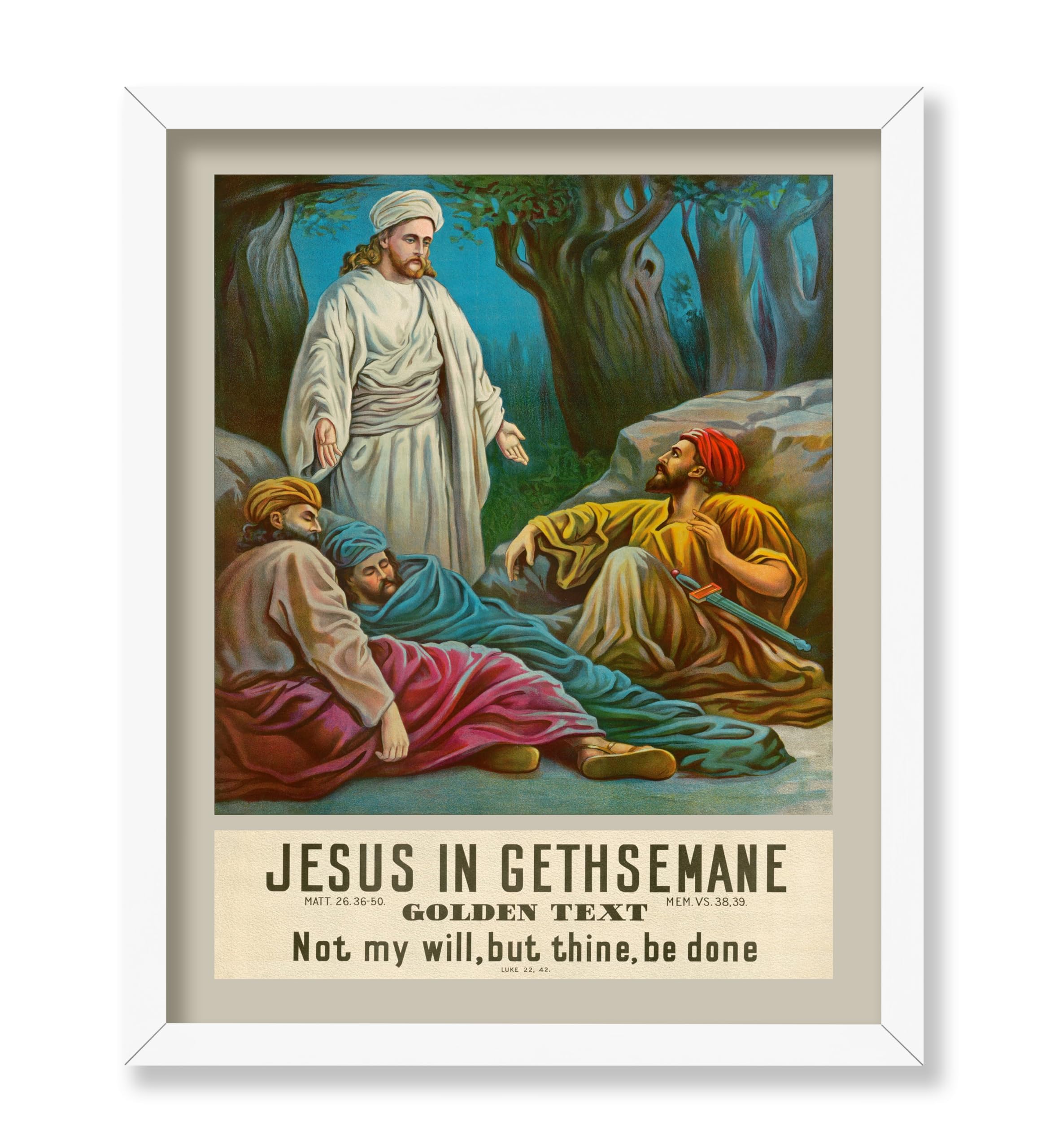 Poster Master Vintage Jesus In Gethsemane Poster - Retro Jesus Christ ...
