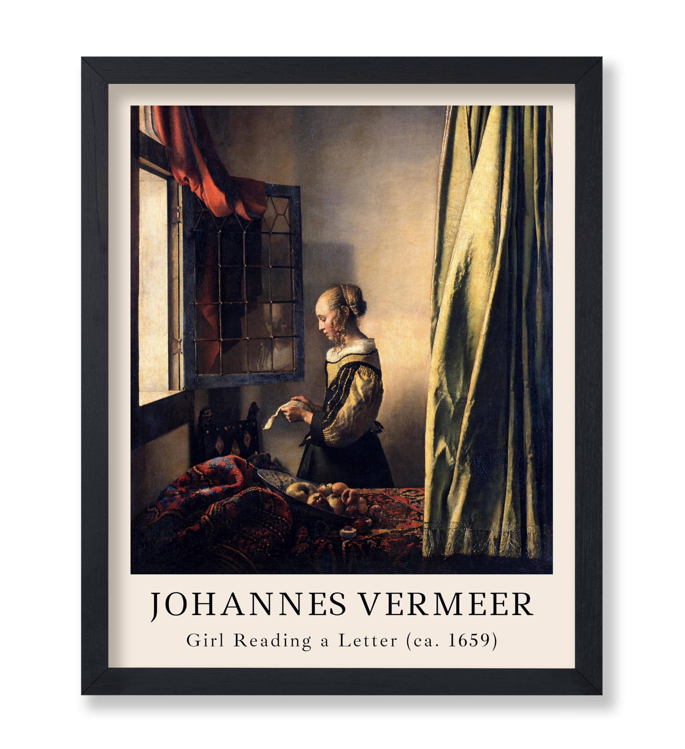 Poster Master Vintage Johannes Vermeer Poster - Retro Girl Reading a ...