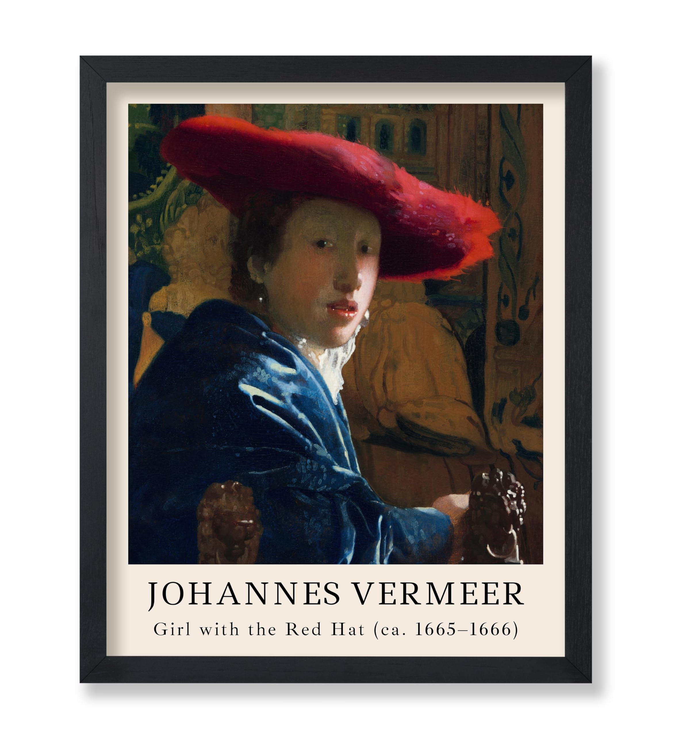 Poster Master Vintage Johannes Vermeer Poster - Retro Girl with the Red ...