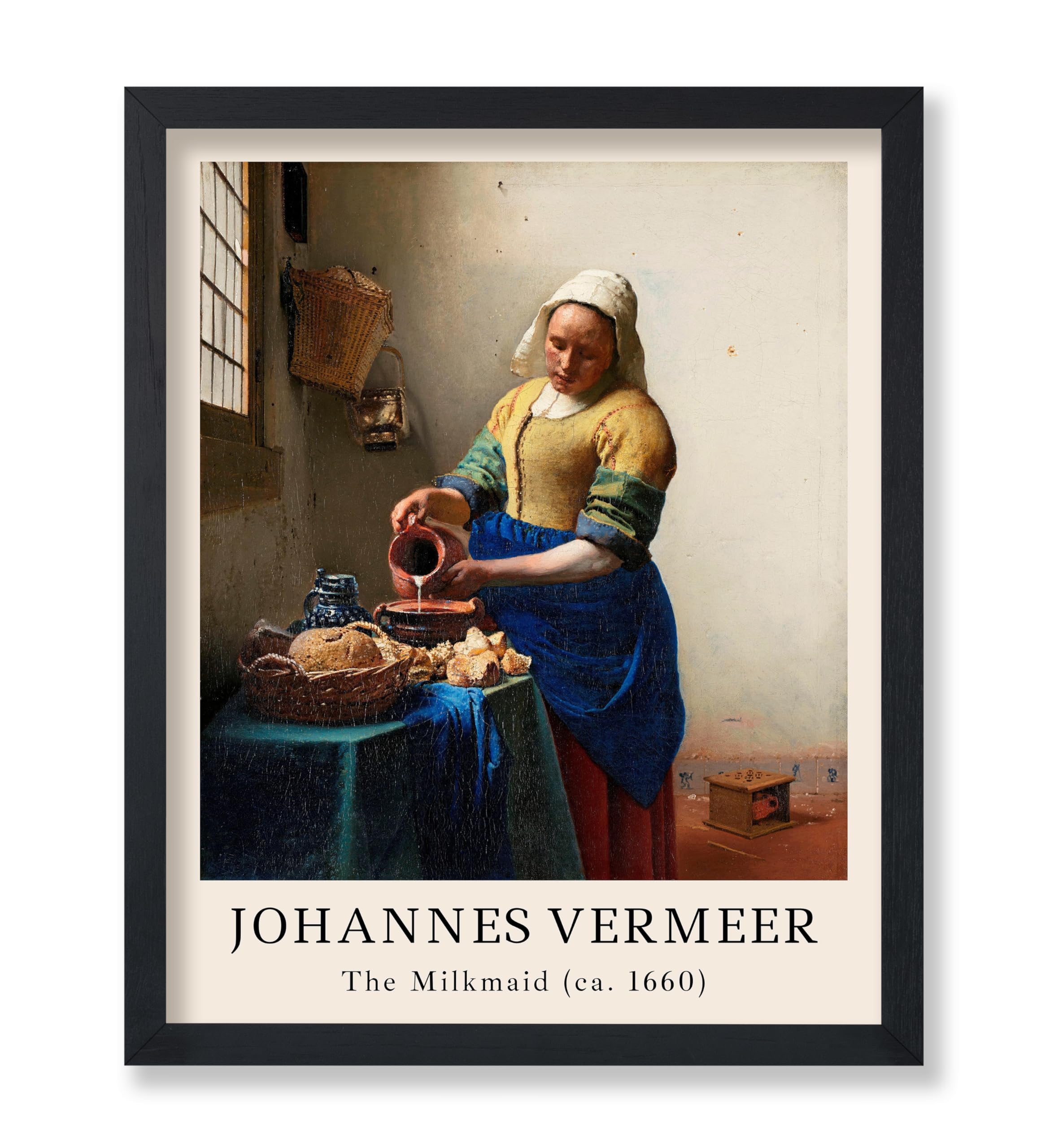 Poster Master Vintage Johannes Vermeer Poster - Retro Milkmaid Painting ...