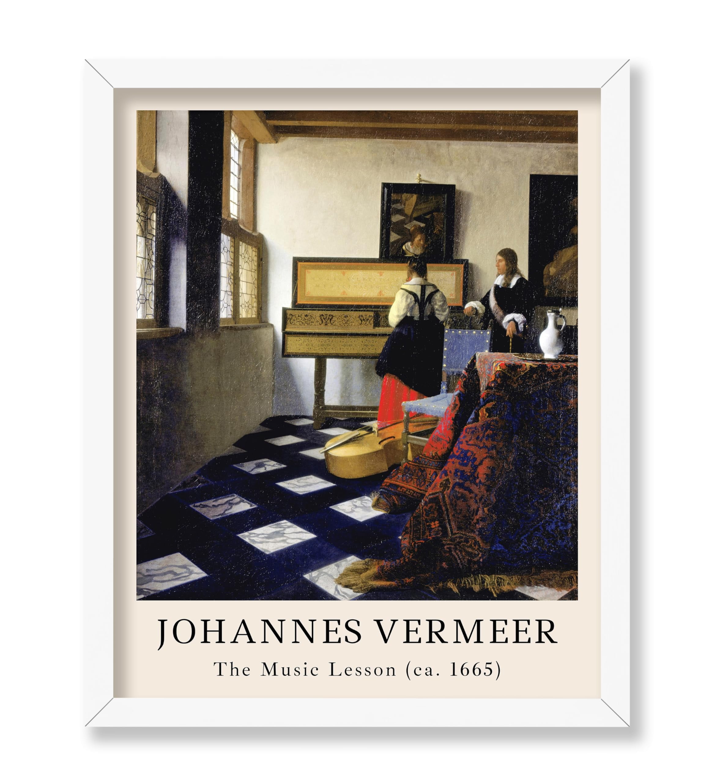 Poster Master Vintage Johannes Vermeer Poster - Retro Music Lesson ...