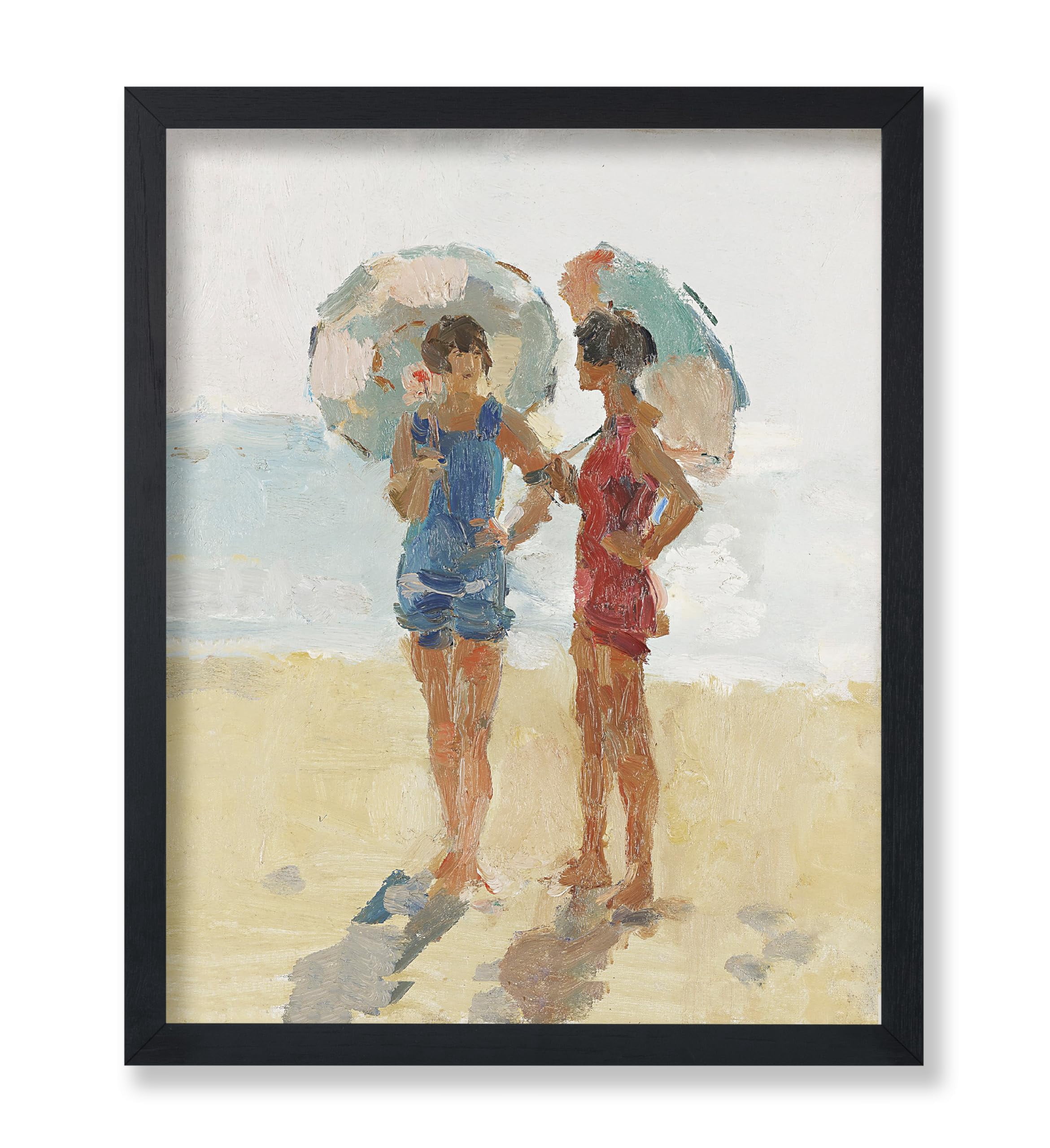 Poster Master Vintage Ladies On The Beach Poster - Retro Seaside Print ...