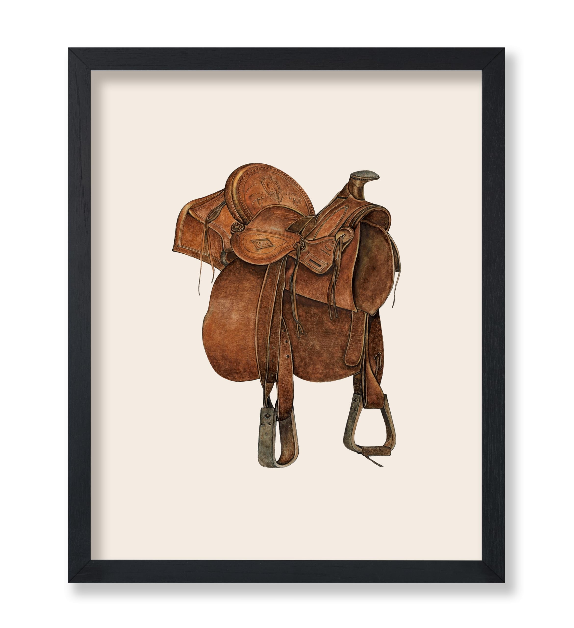 Poster Master Vintage Leather Saddle Poster - Retro Cowboy Print ...
