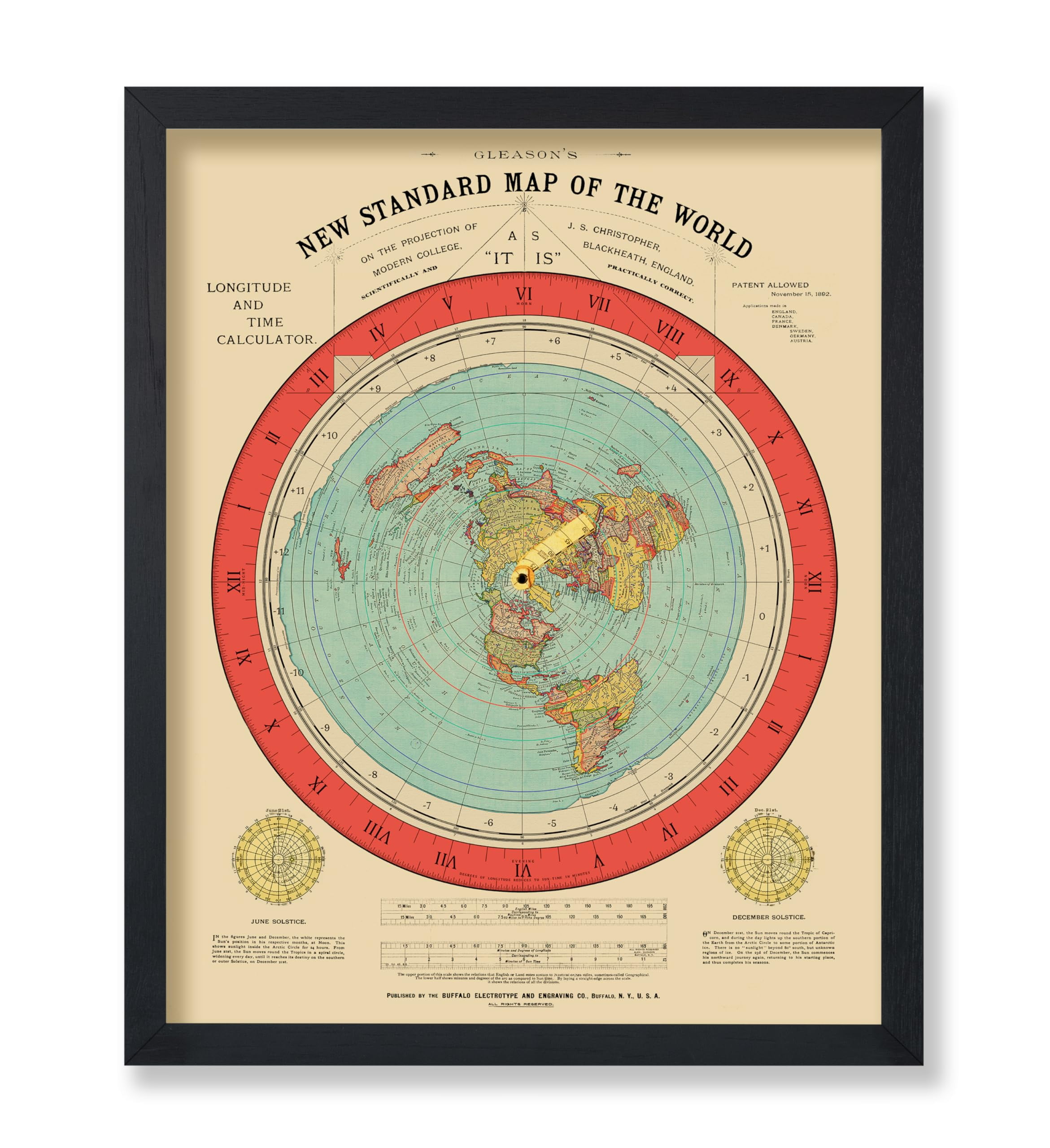 Poster Master Vintage Map Poster - 8x10 Unframed Wall Art Print - New ...