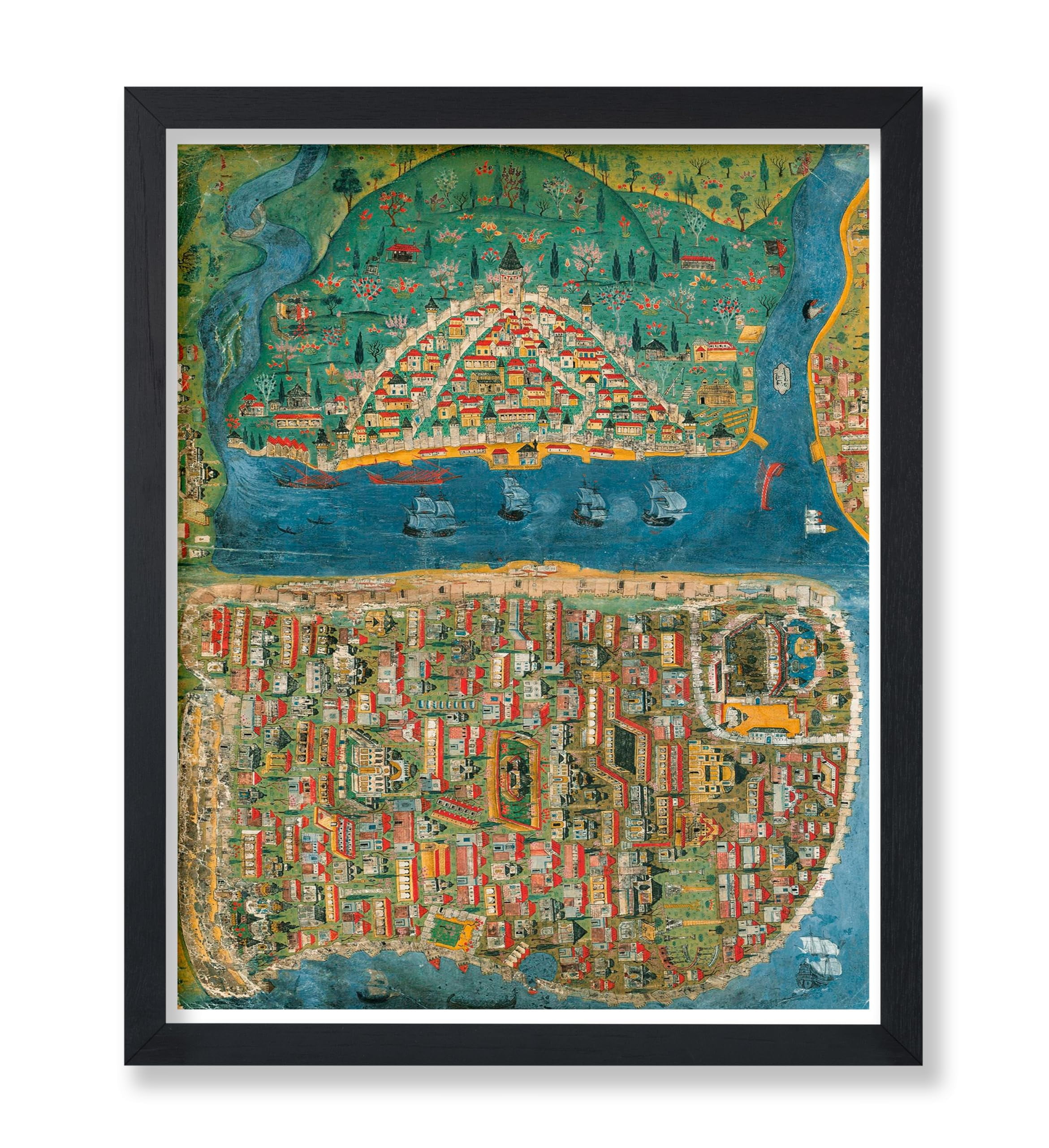 Poster Master Vintage Map Poster - Matrakci Nasuh Istanbul Art Illustration - Ottomon Map Print ...