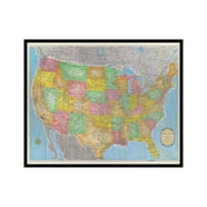 24x36 United States, USA Classic Elite Wall Map Mural Poster - Walmart.com